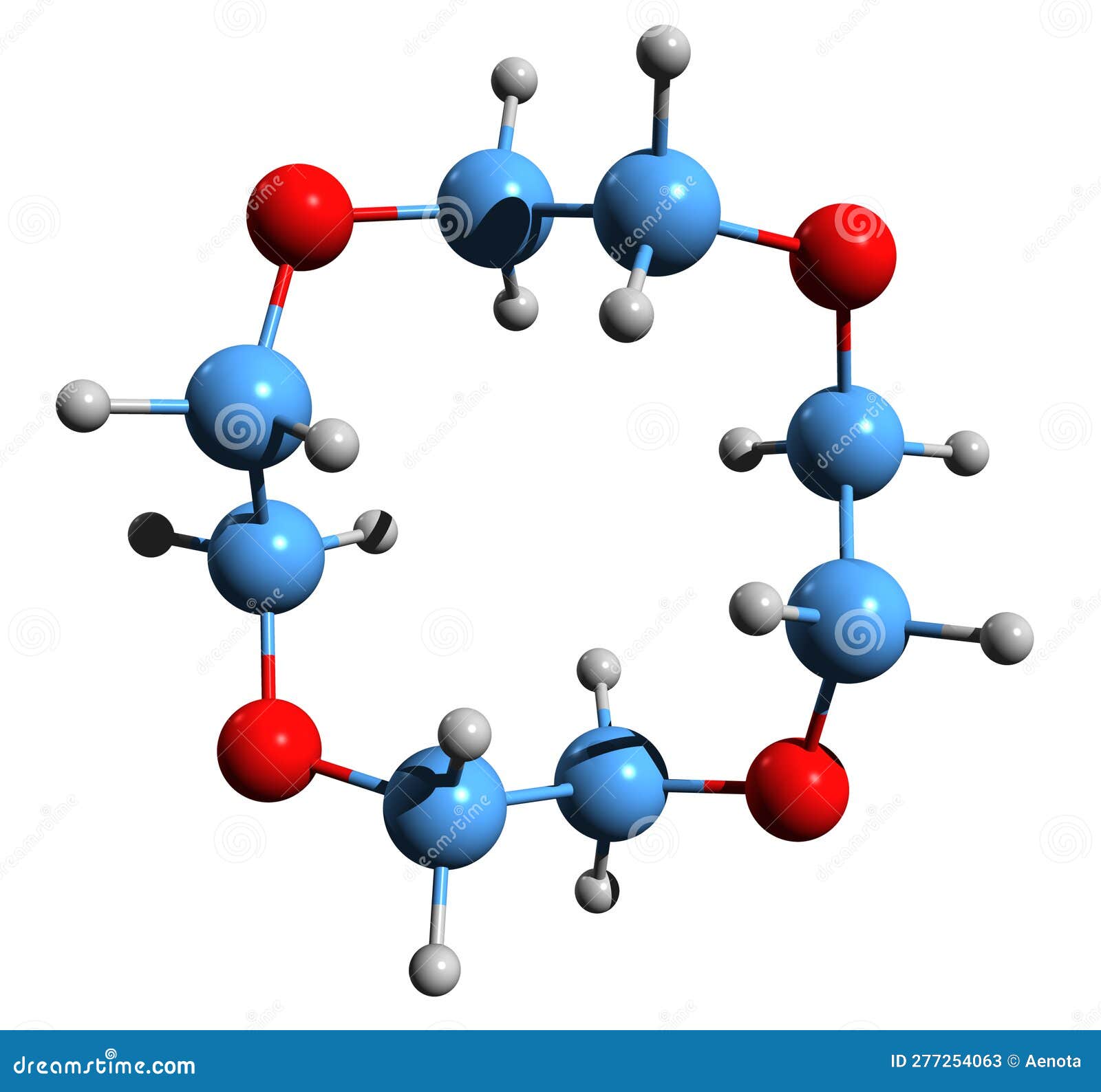 3D Image Of 12-Crown-4 Skeletal Formula Royalty-Free Stock Photo ...