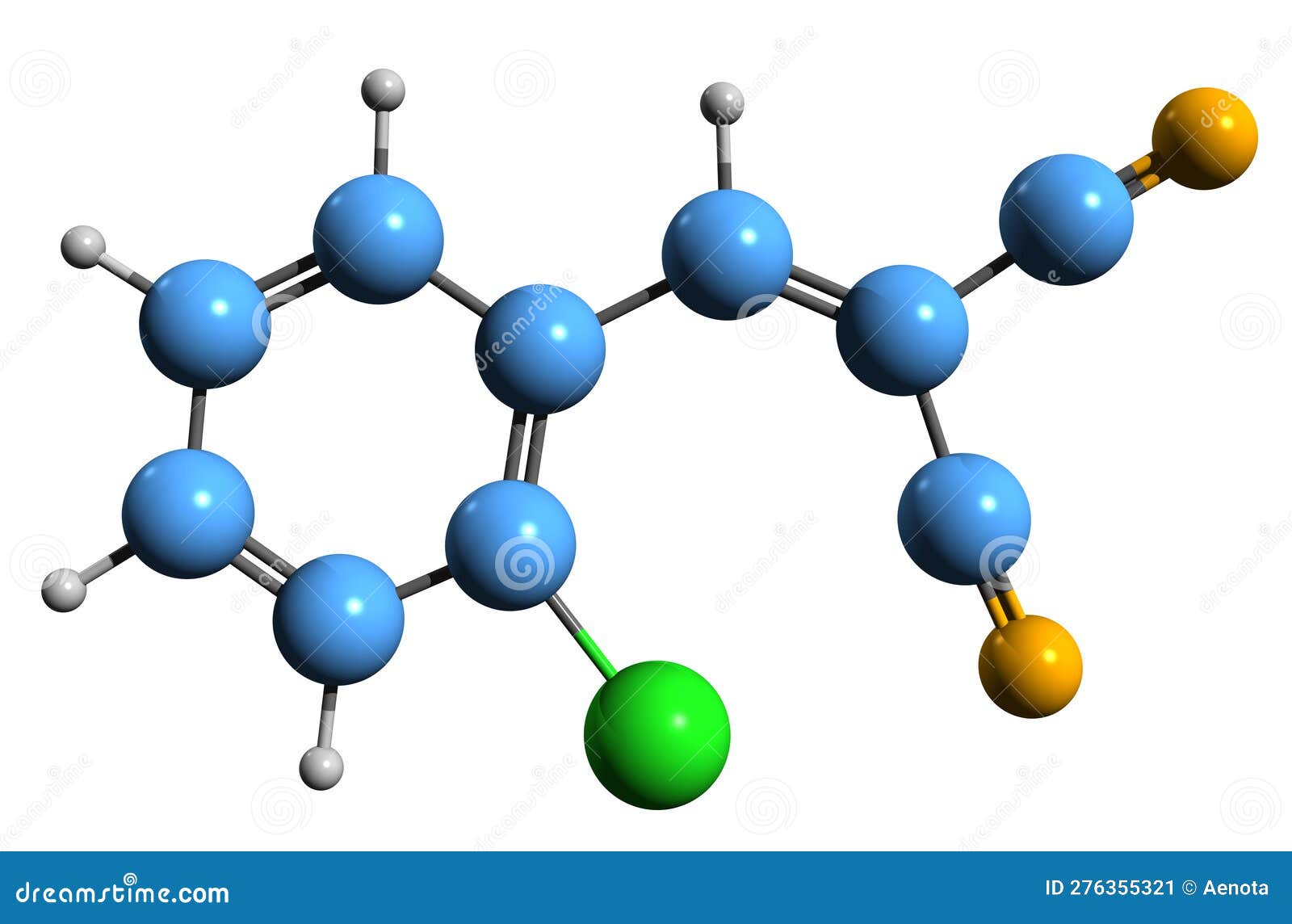 3D Image of CS Gas Skeletal Formula Stock Illustration - Illustration ...