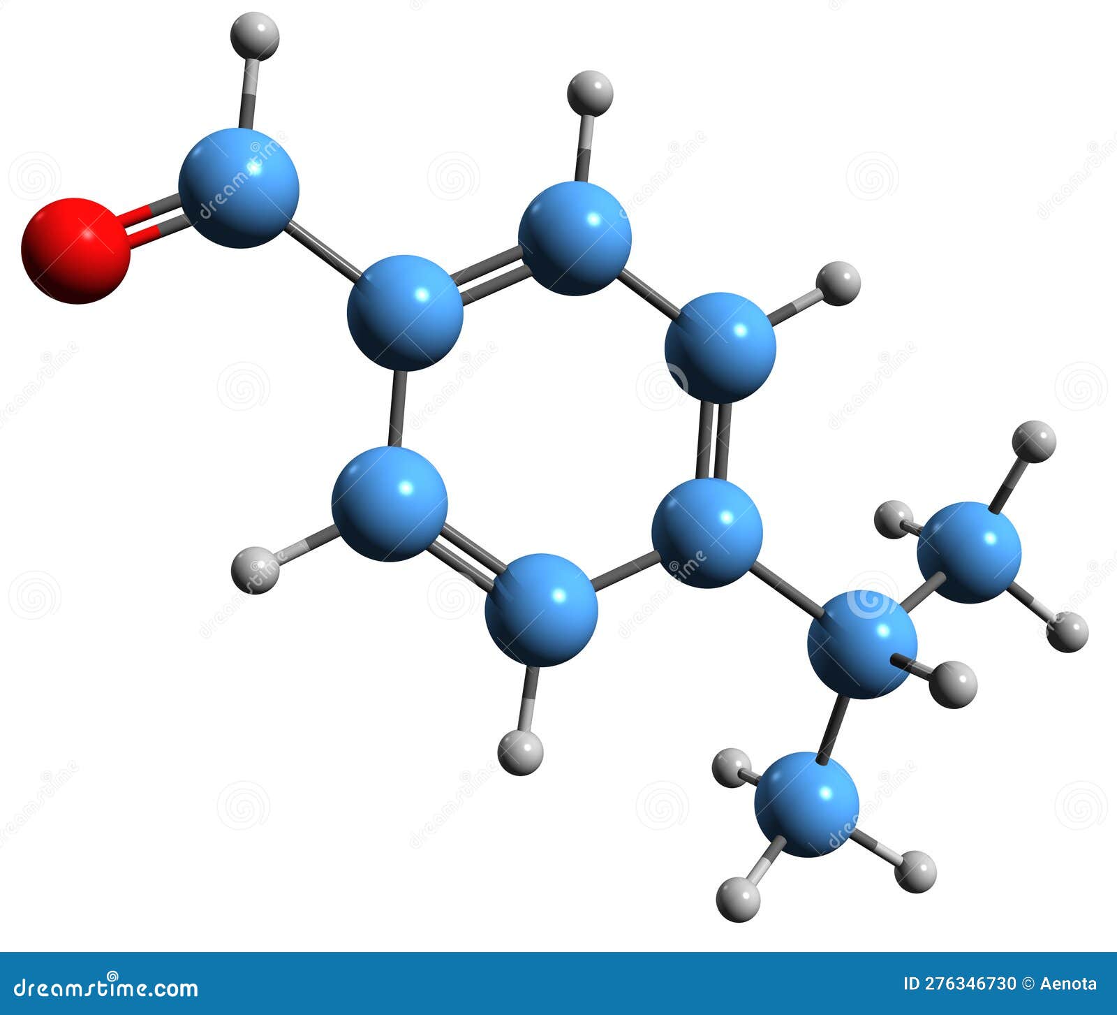 3D Image of Cuminaldehyde Skeletal Formula Stock Illustration ...