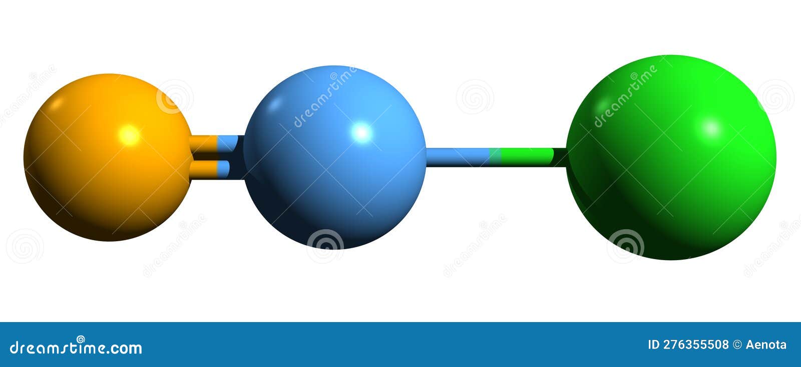 3D Image of Cyanogen Chloride Skeletal Formula Stock Illustration ...