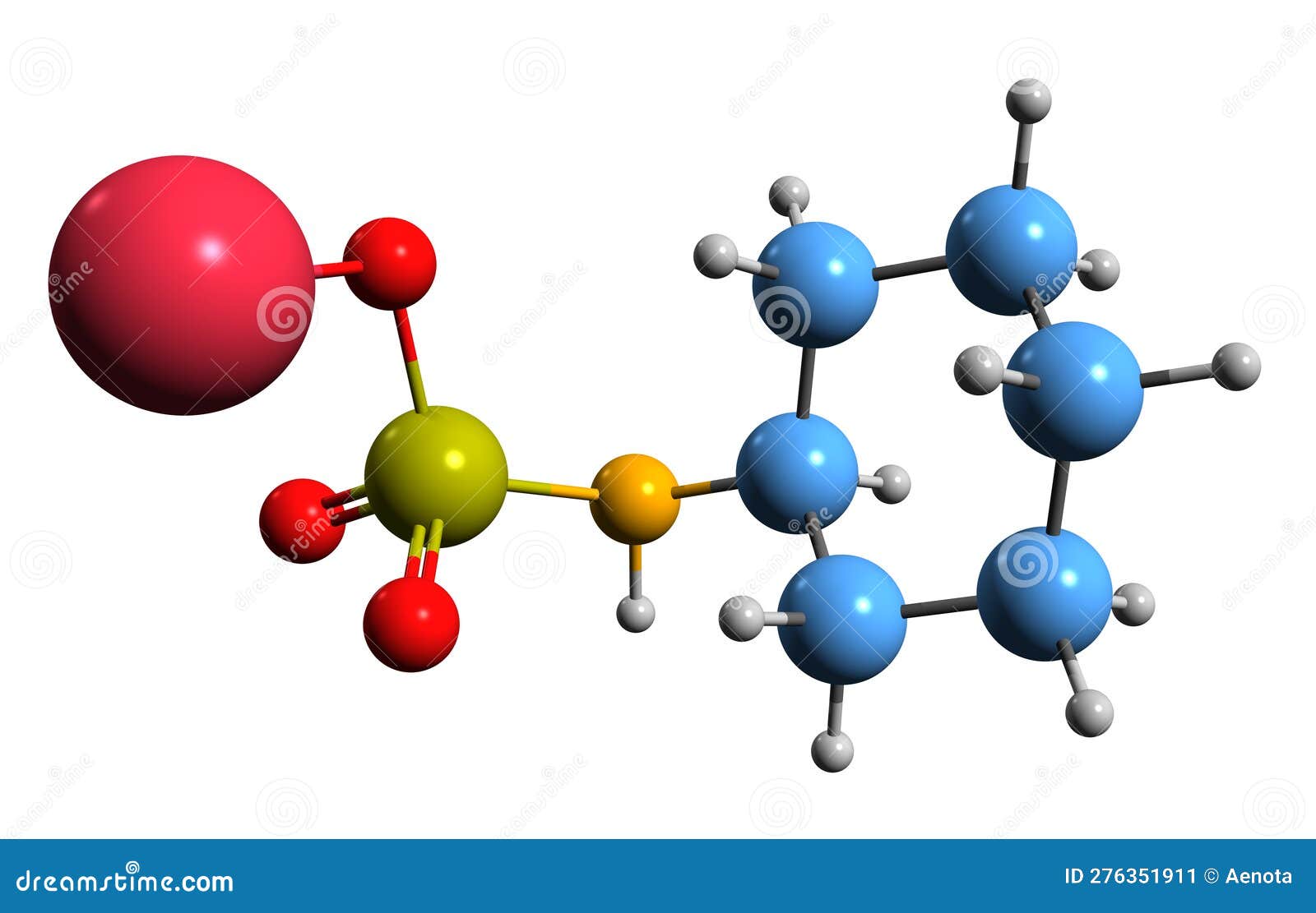 3D Image of Cyclamate Skeletal Formula Stock Illustration ...