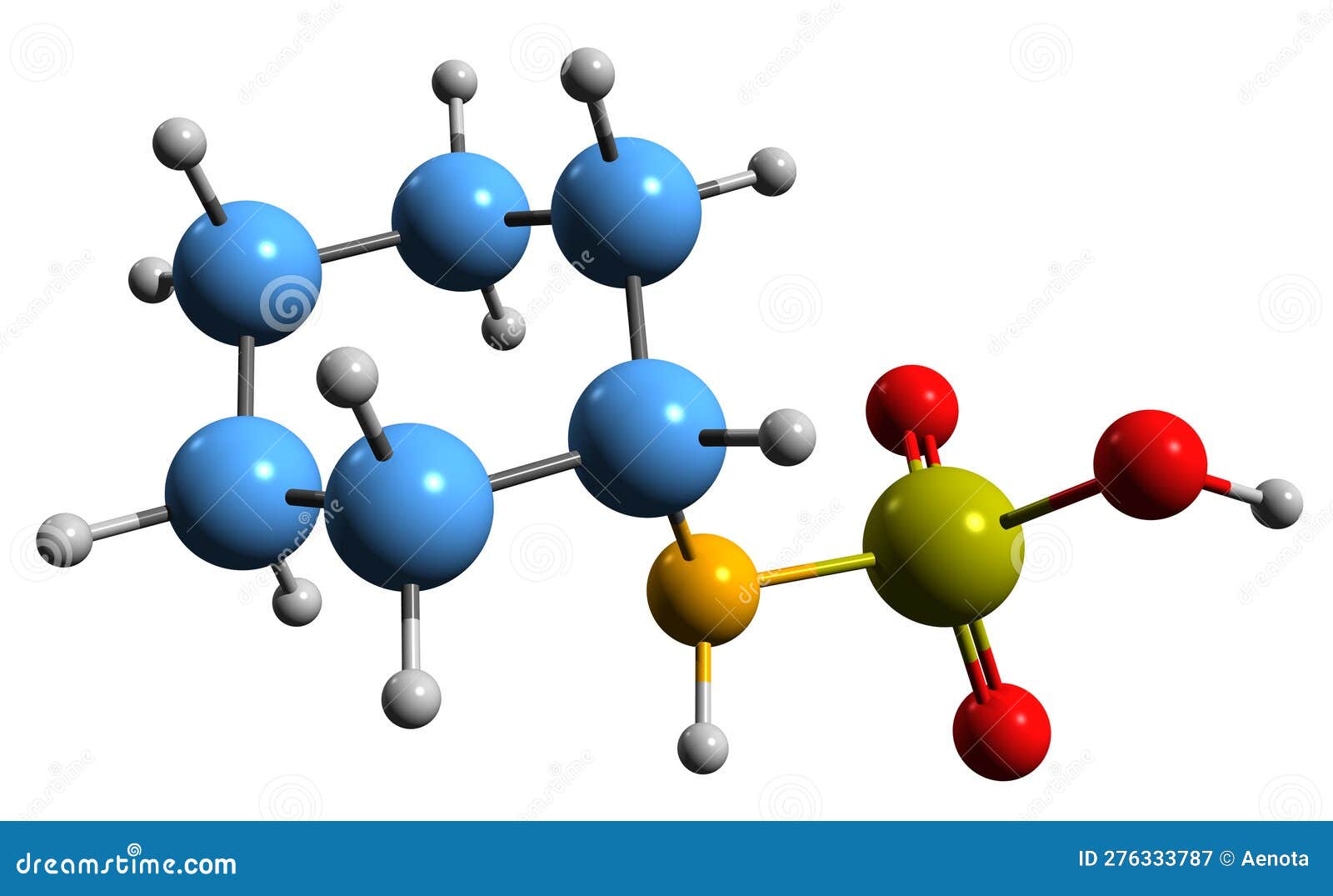3D Image of Cyclamic Acid Skeletal Formula Stock Illustration ...