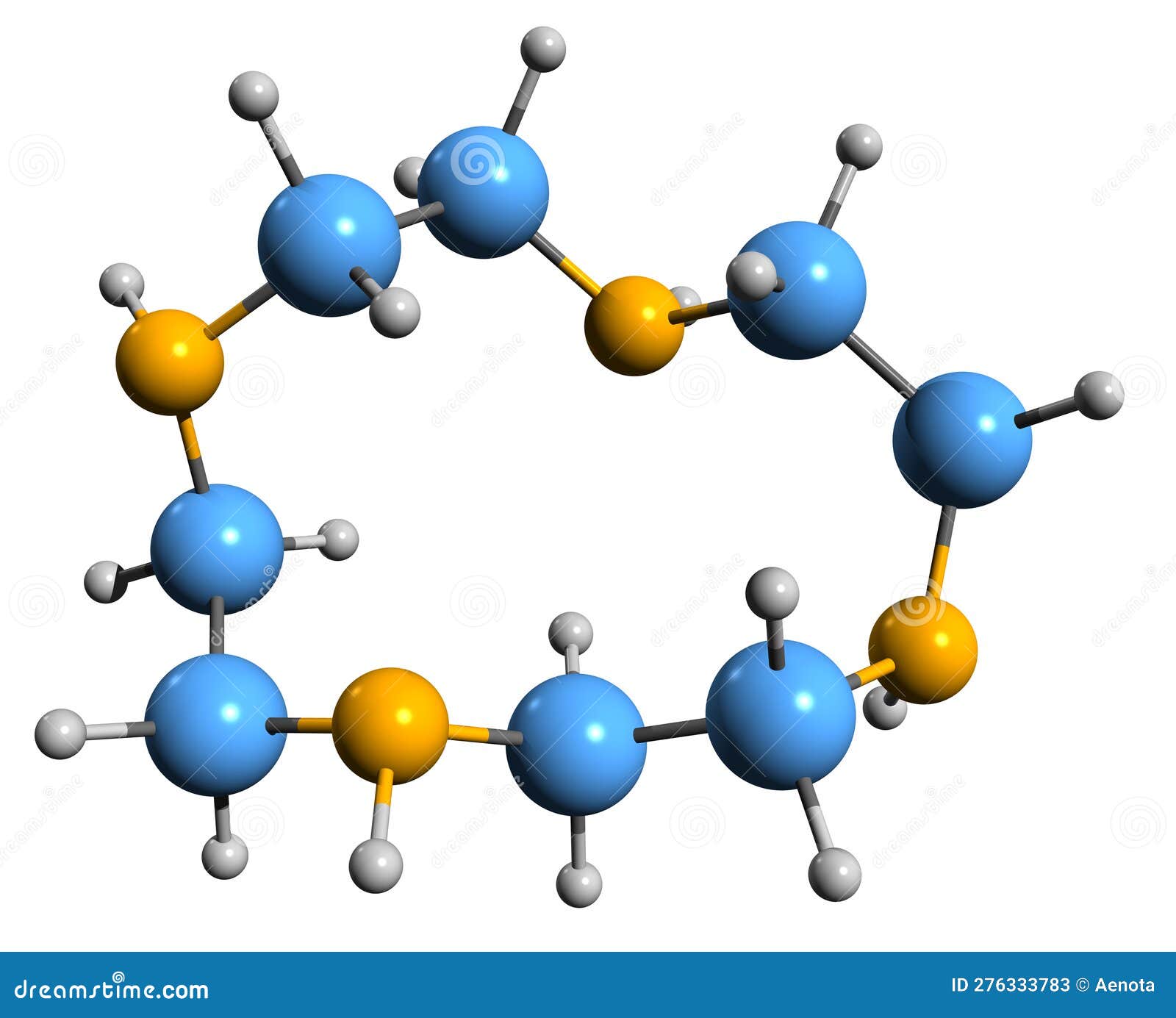 3D Image of Cyclen Skeletal Formula Stock Illustration - Illustration ...