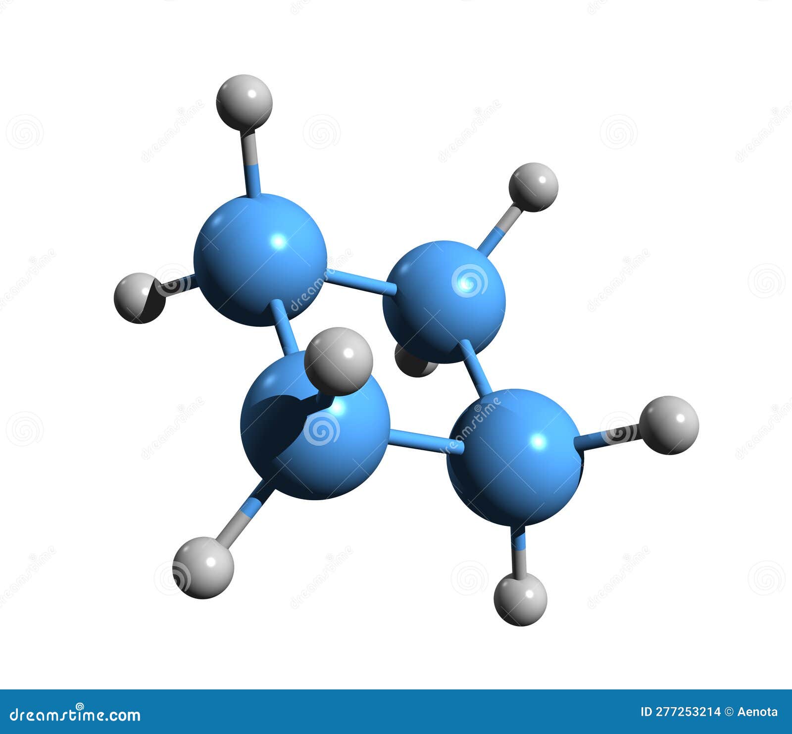 3D Image of Cyclobutane Skeletal Formula Stock Illustration ...