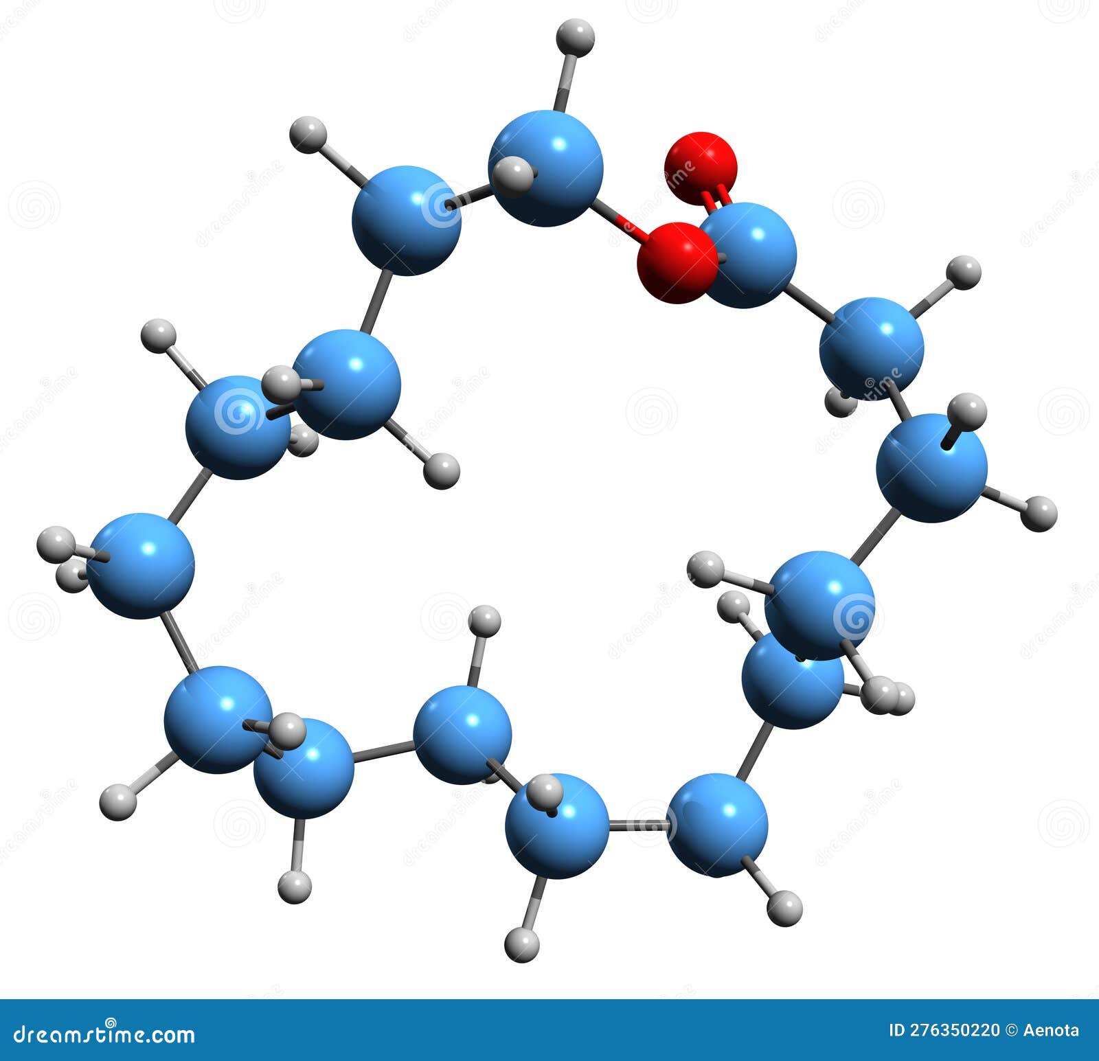 3D Image of Cyclopentadecanolide Skeletal Formula Stock Illustration ...