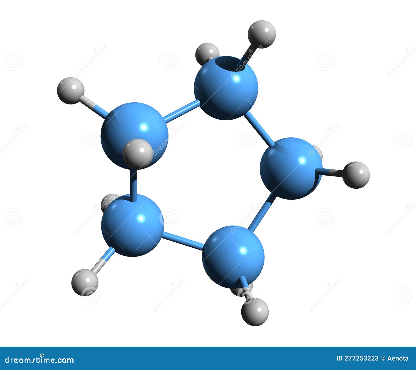 3D Image of Cyclopentane Skeletal Formula Stock Illustration ...