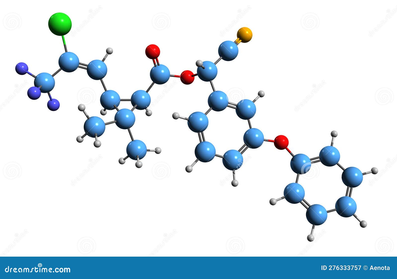 3D Image of Cyhalothrin Skeletal Formula Stock Illustration ...