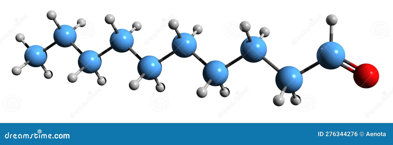 3D Image of Decanal Skeletal Formula Stock Illustration - Illustration ...