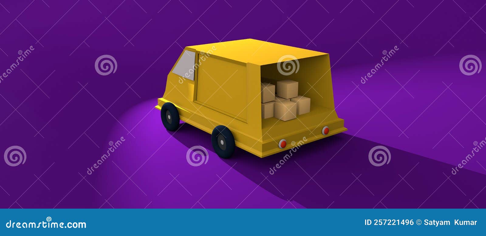 3D Image of Delivery Truck or Van Image 3D Rendering Image Stock ...