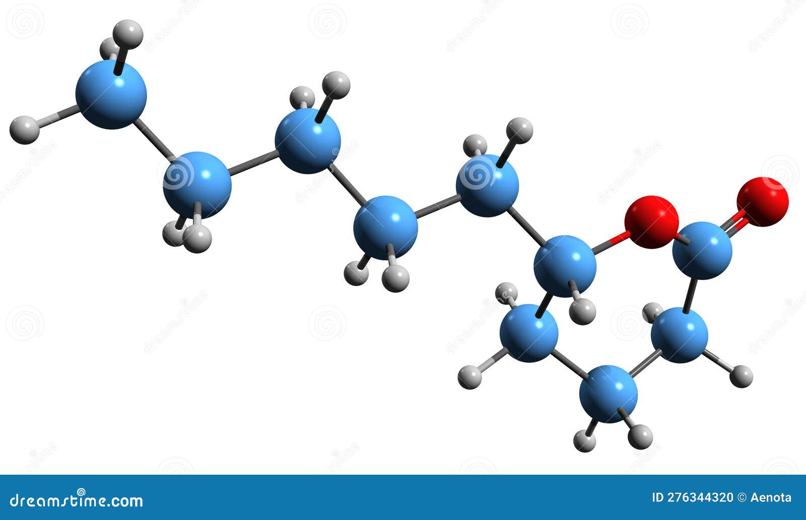 3D Image of Delta-decalactone Skeletal Formula Stock Illustration ...