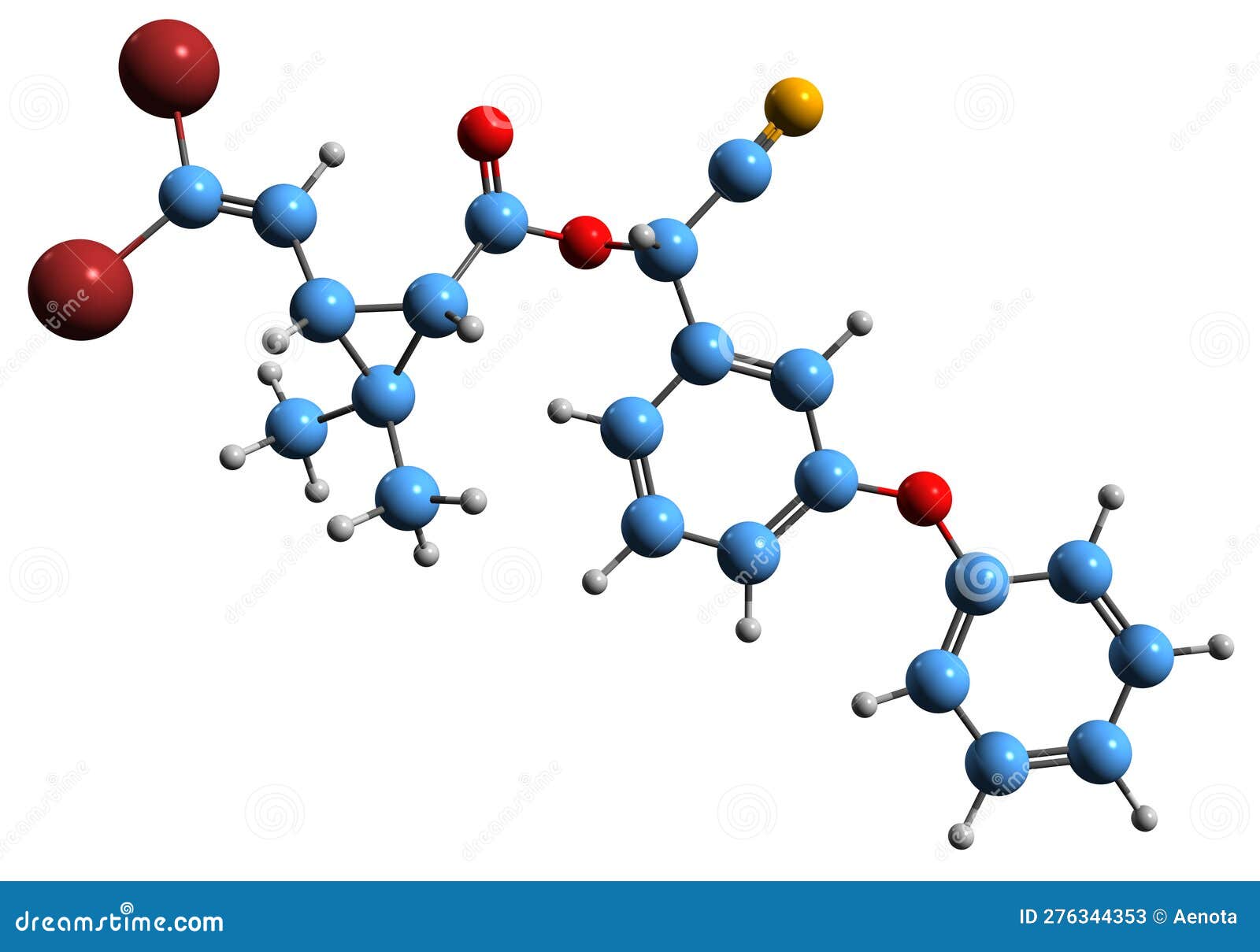 Deltamethrin Insecticide Molecule. Synthetic Pyrethroid. Skeletal ...
