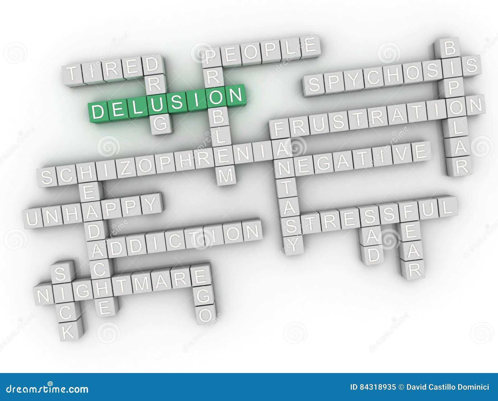 Delusion Word On White 3d Keyboard Buttons With Shadow On Pink ...