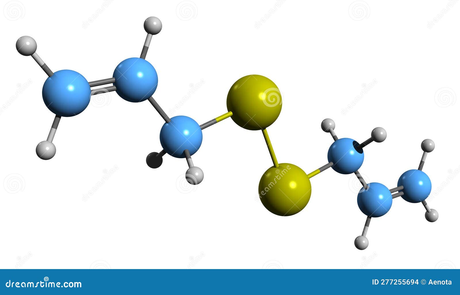 3D Image of Diallyl Disulfide Skeletal Formula Stock Illustration ...