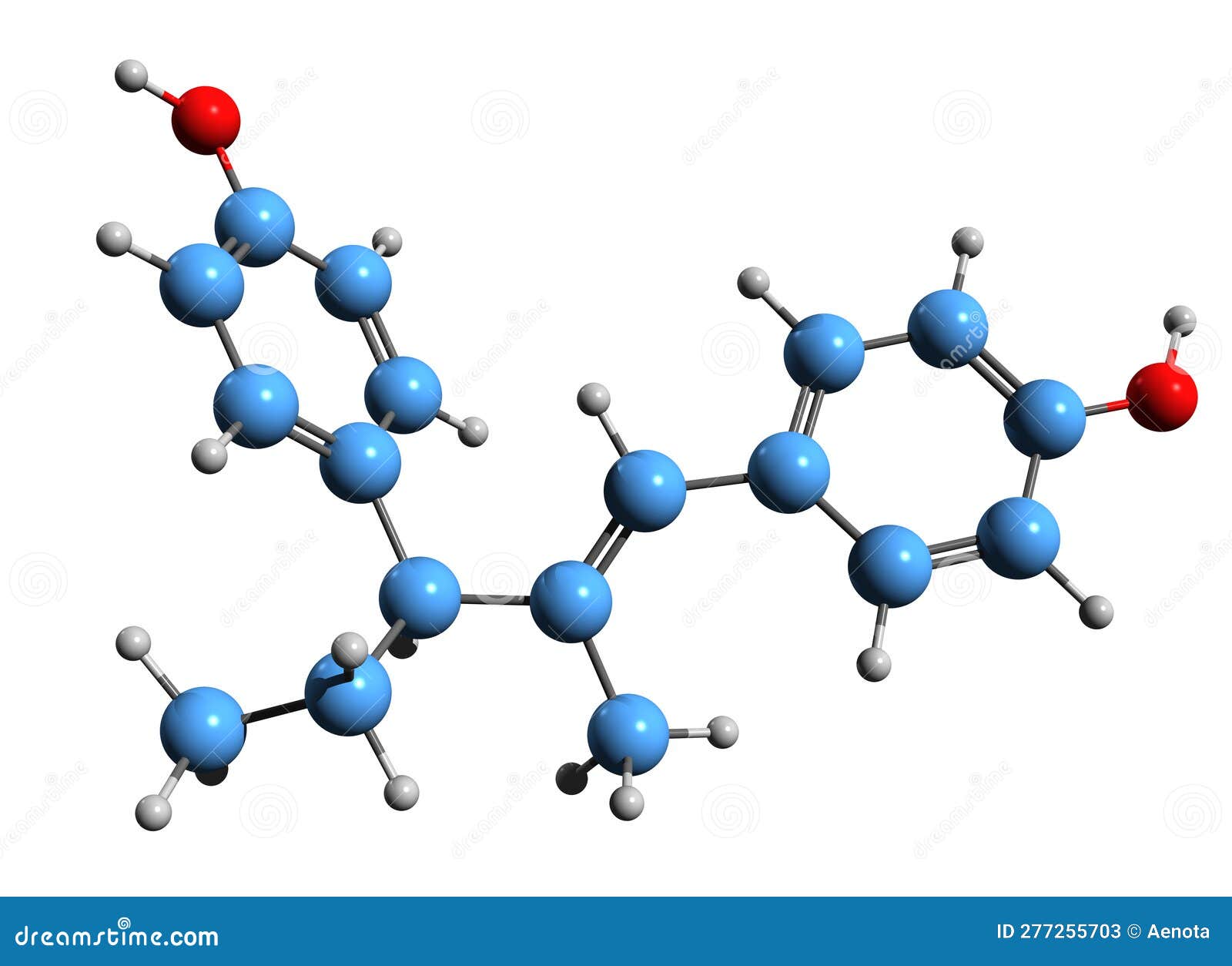 3D Image Of Hexestrol Diacetate Skeletal Formula Royalty-Free Stock ...