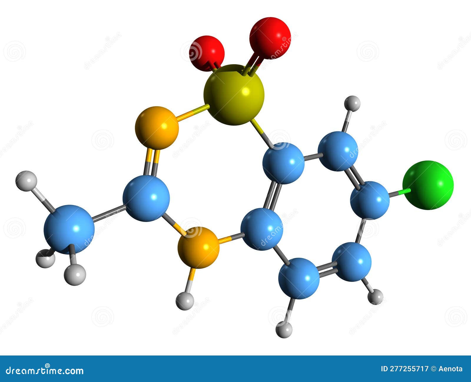 3D Image of Diazoxide Skeletal Formula Stock Illustration ...