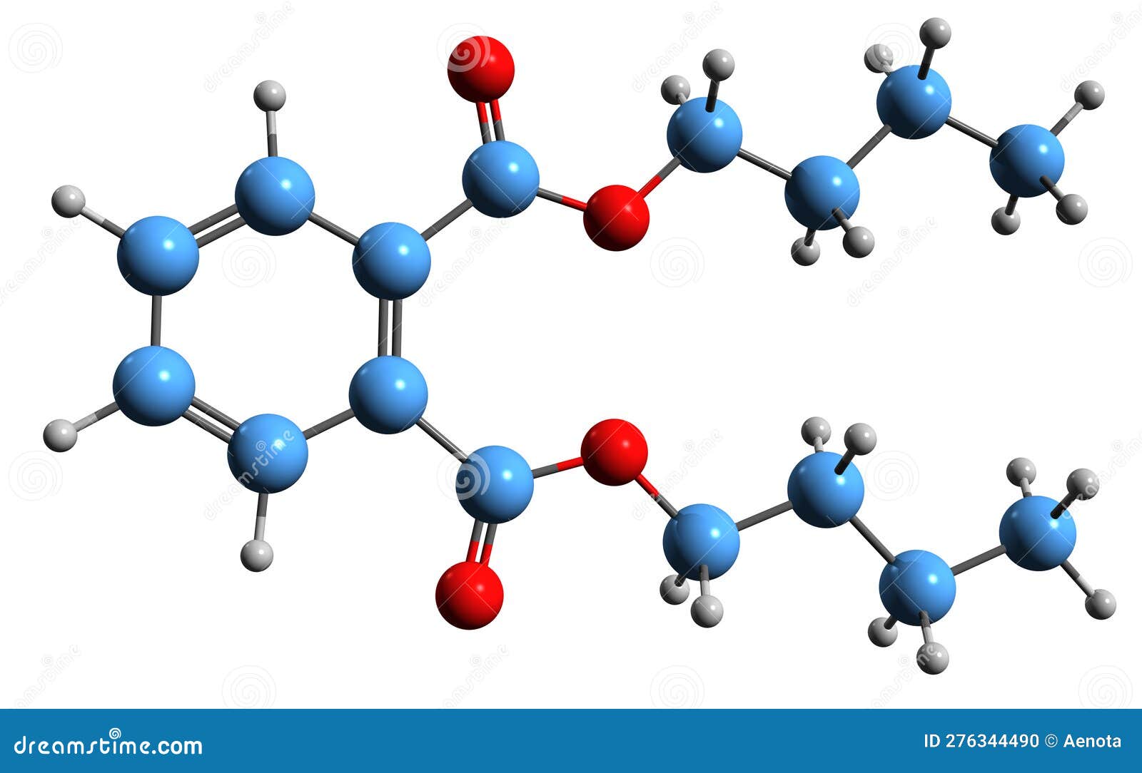 3D Image of Dibutyl Phthalate Skeletal Formula Stock Illustration ...