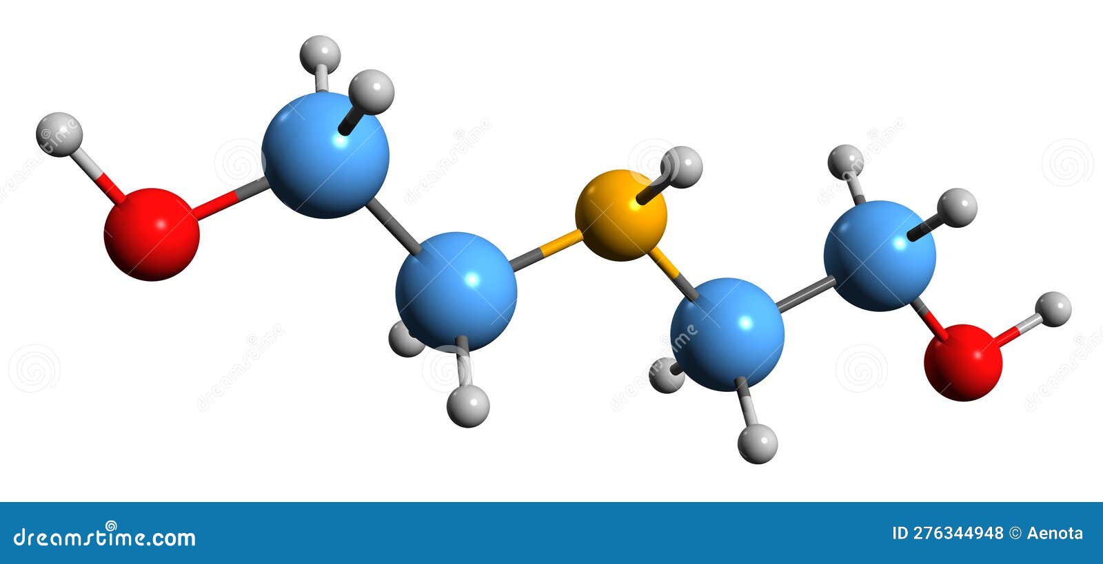 3D Image of Diethanolamine Skeletal Formula Stock Illustration ...