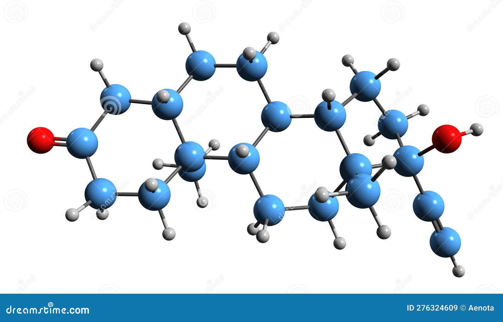 3D Image of Dihydroethisterone Skeletal Formula Stock Illustration ...