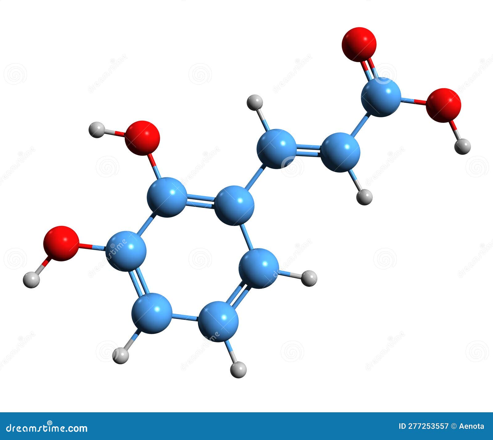 Cinnamic Acid Molecule. Skeletal Chemical Formula Vector Illustration ...
