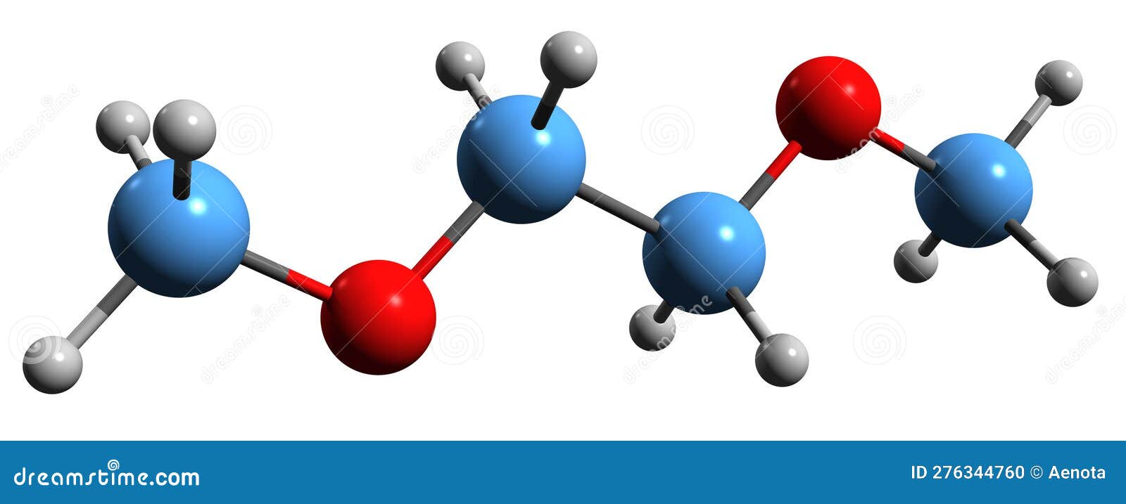 Dimethyl Ether Methoxymethane, DME Molecule. 3D Rendering. Atoms Are ...