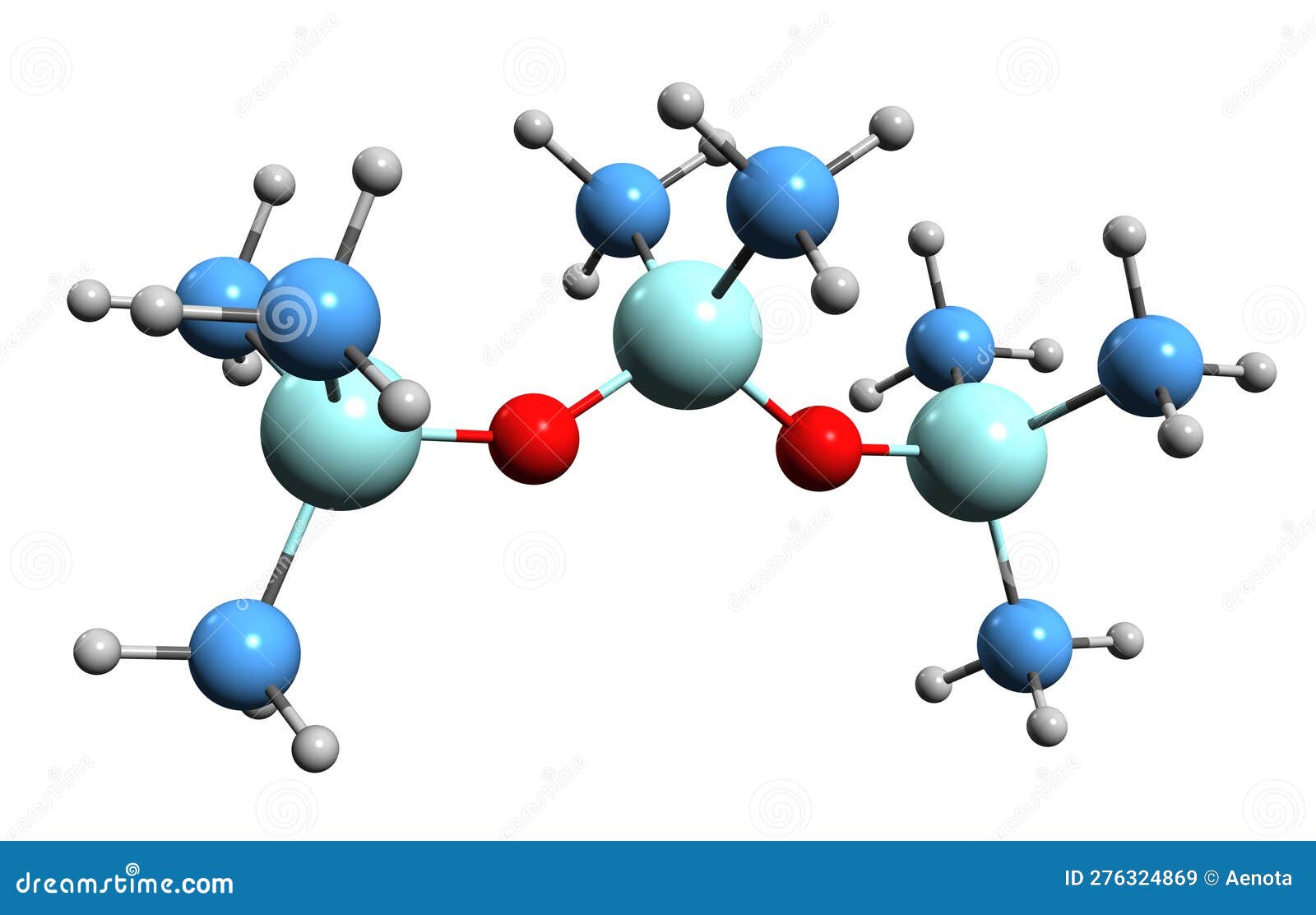 3D Image of Dimethyl Polysiloxane Skeletal Formula Stock Illustration ...
