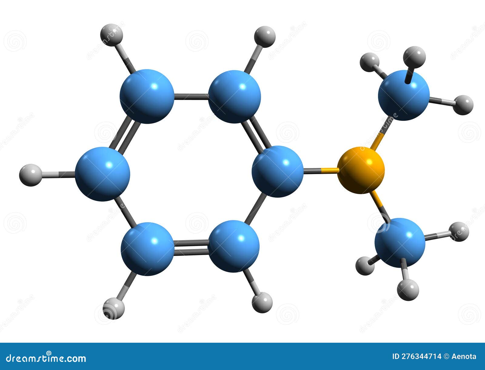 3D Image of Dimethylaniline Skeletal Formula Stock Illustration ...