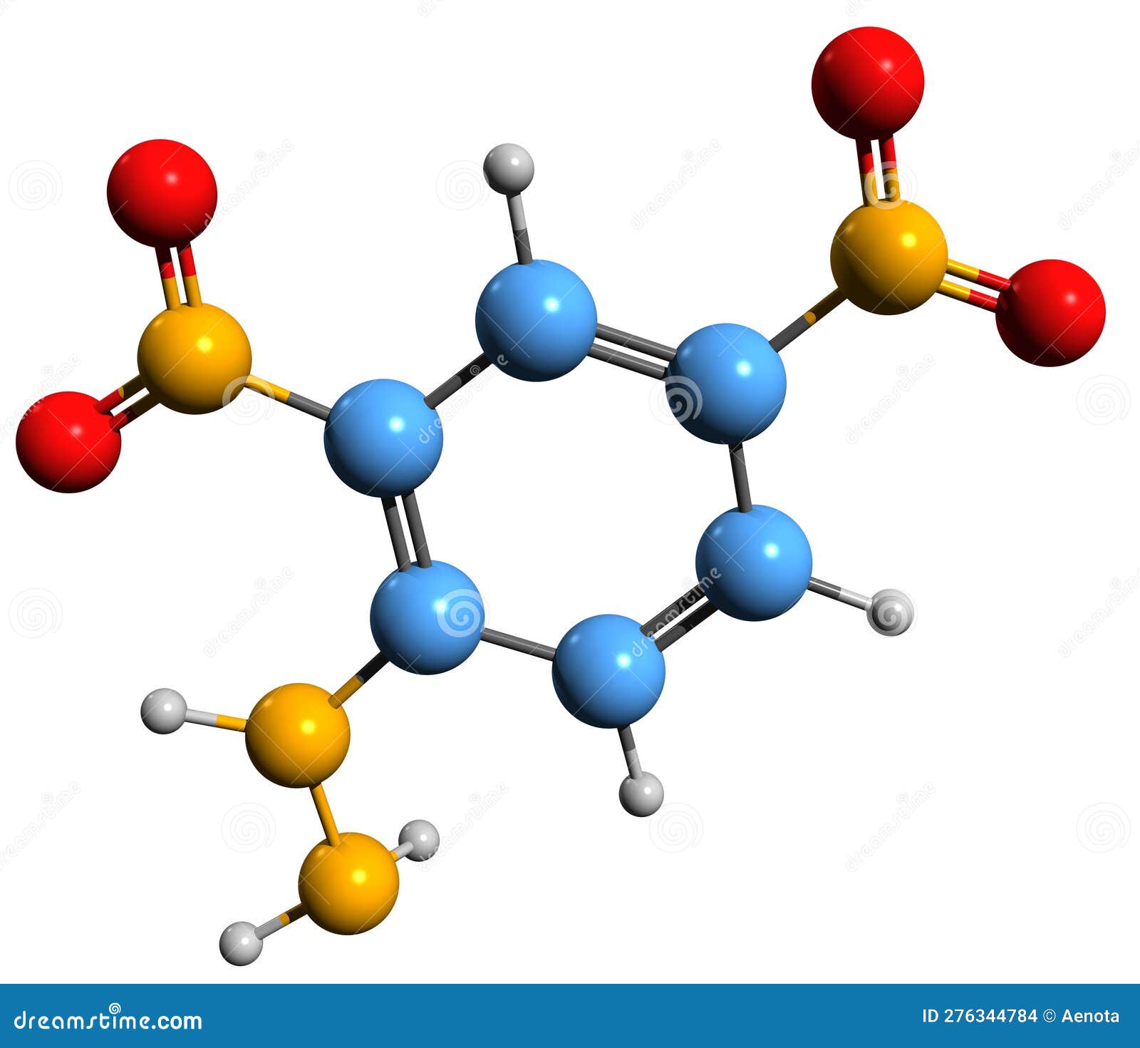 3D Image of Dinitrophenylhydrazine Skeletal Formula Stock Illustration ...
