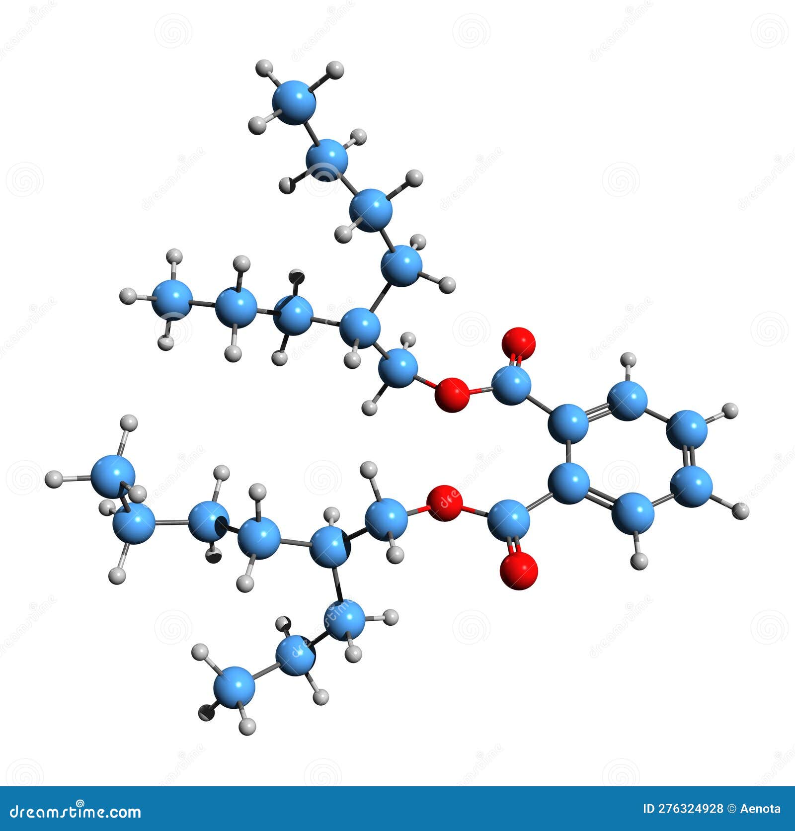 3D Image of Dioctyl Terephthalate Skeletal Formula Stock Illustration ...