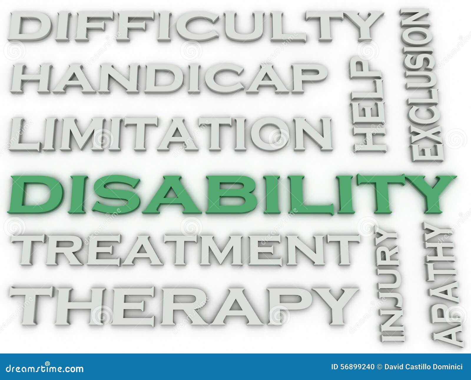 3d Image Disability Issues Concept Word Cloud Background Stock ...