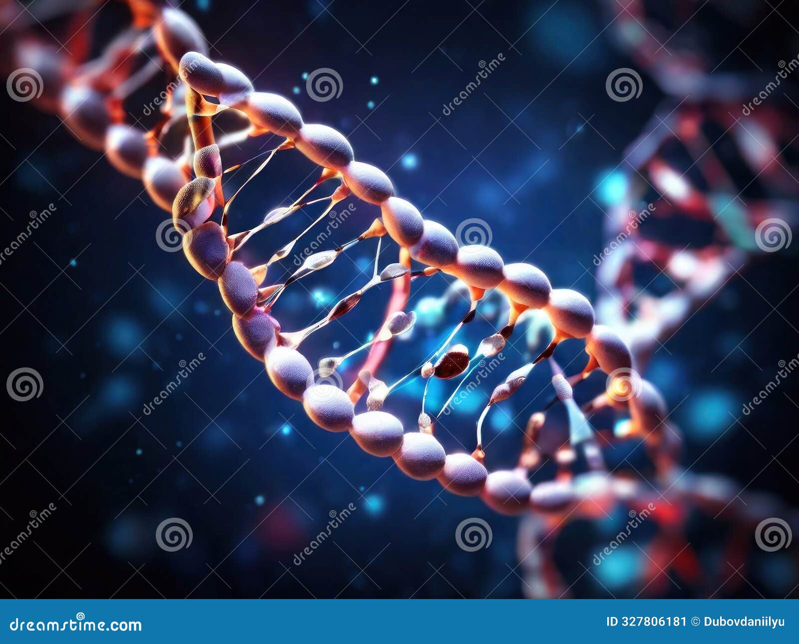 3D Image of DNA Replication, Illustrating the Complex Process of Cell ...