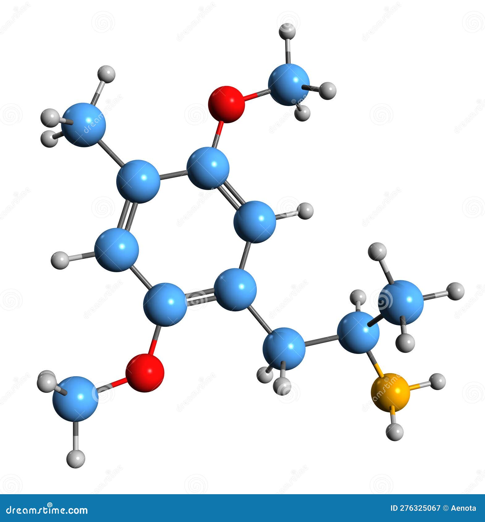 3D Image of DOM Skeletal Formula Stock Illustration - Illustration of ...