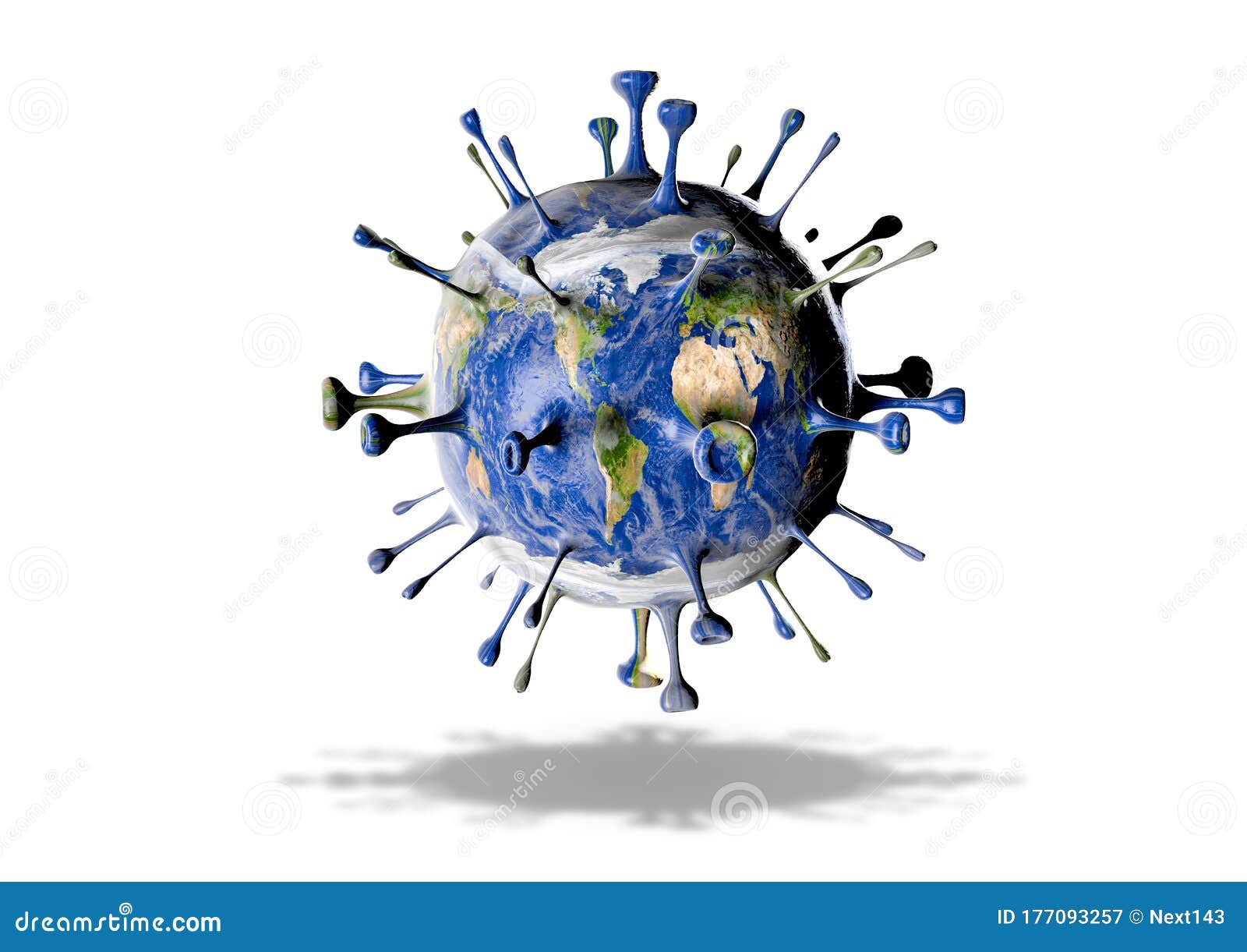 A 3D Image of the Earth Infected by Corona Virus Stock Illustration ...