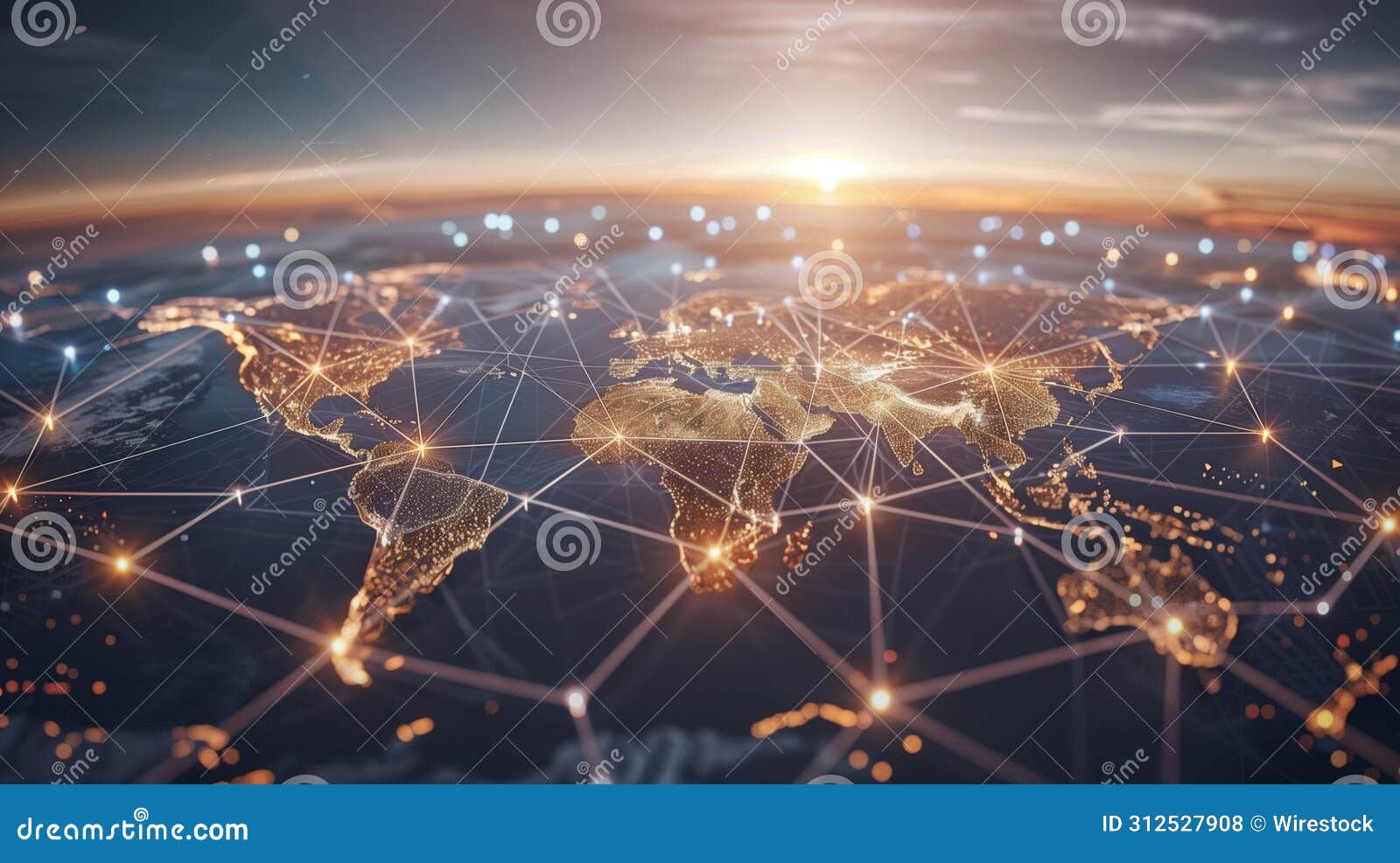 A 3d Image of the Earth Surrounded by a Network of Connections Stock ...
