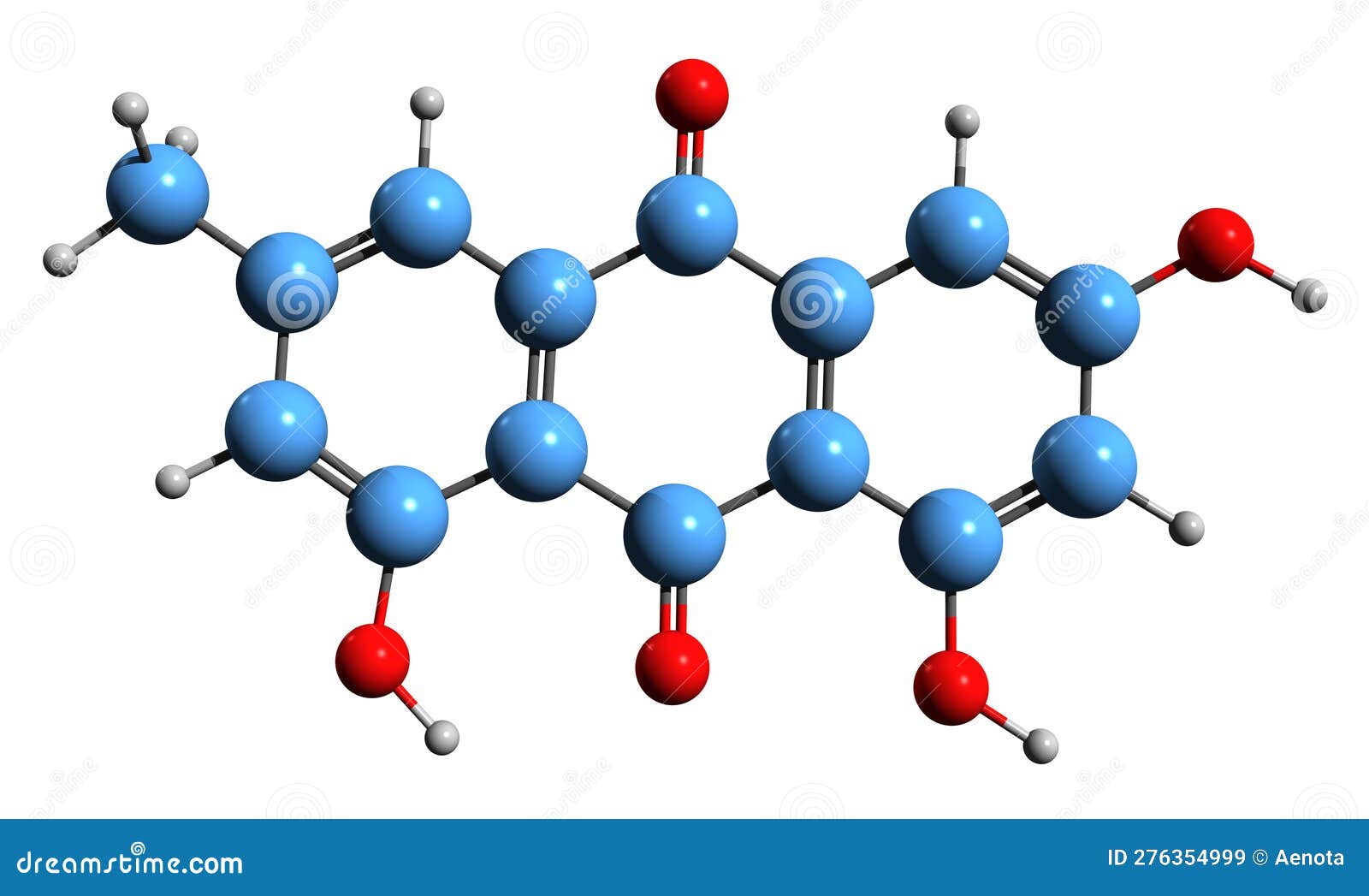 Emodin Molecule 3d, Molecular Structure, Ball And Stick Model ... Emodin Molecule 3d, Molecular Structure, Ball And Stick Model ...