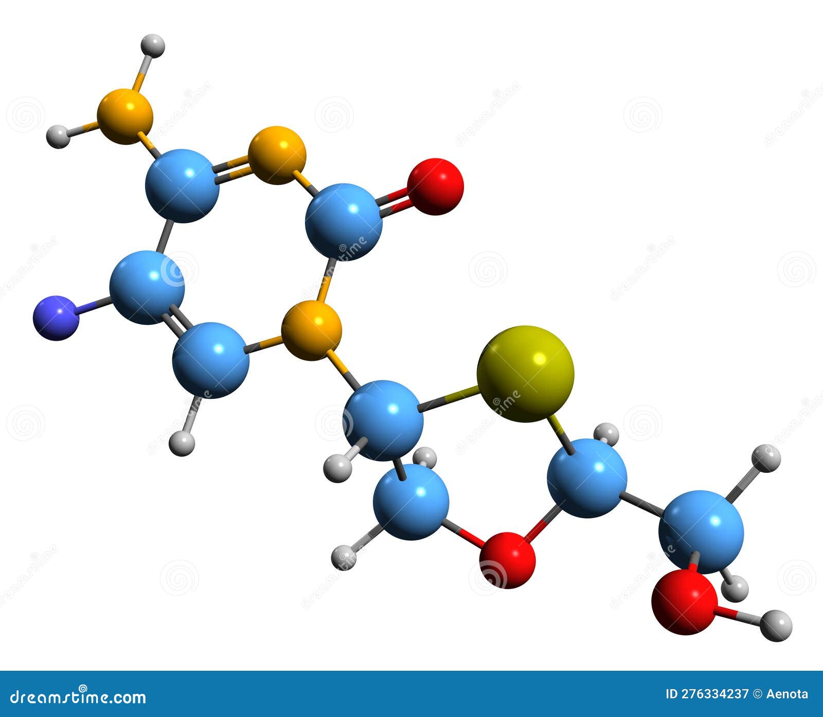 3D Image of Emtricitabine Skeletal Formula Stock Illustration ...