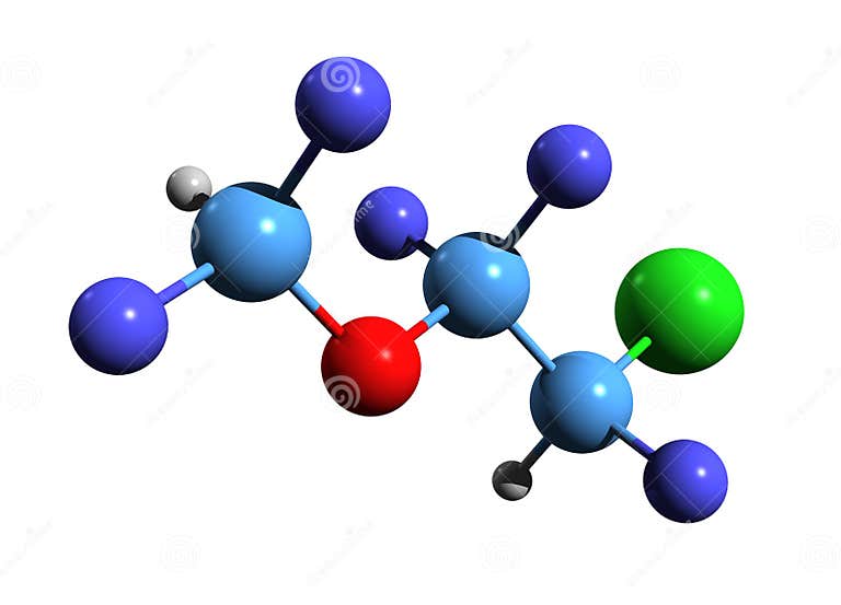3D Image of Enflurane Skeletal Formula Stock Illustration ...