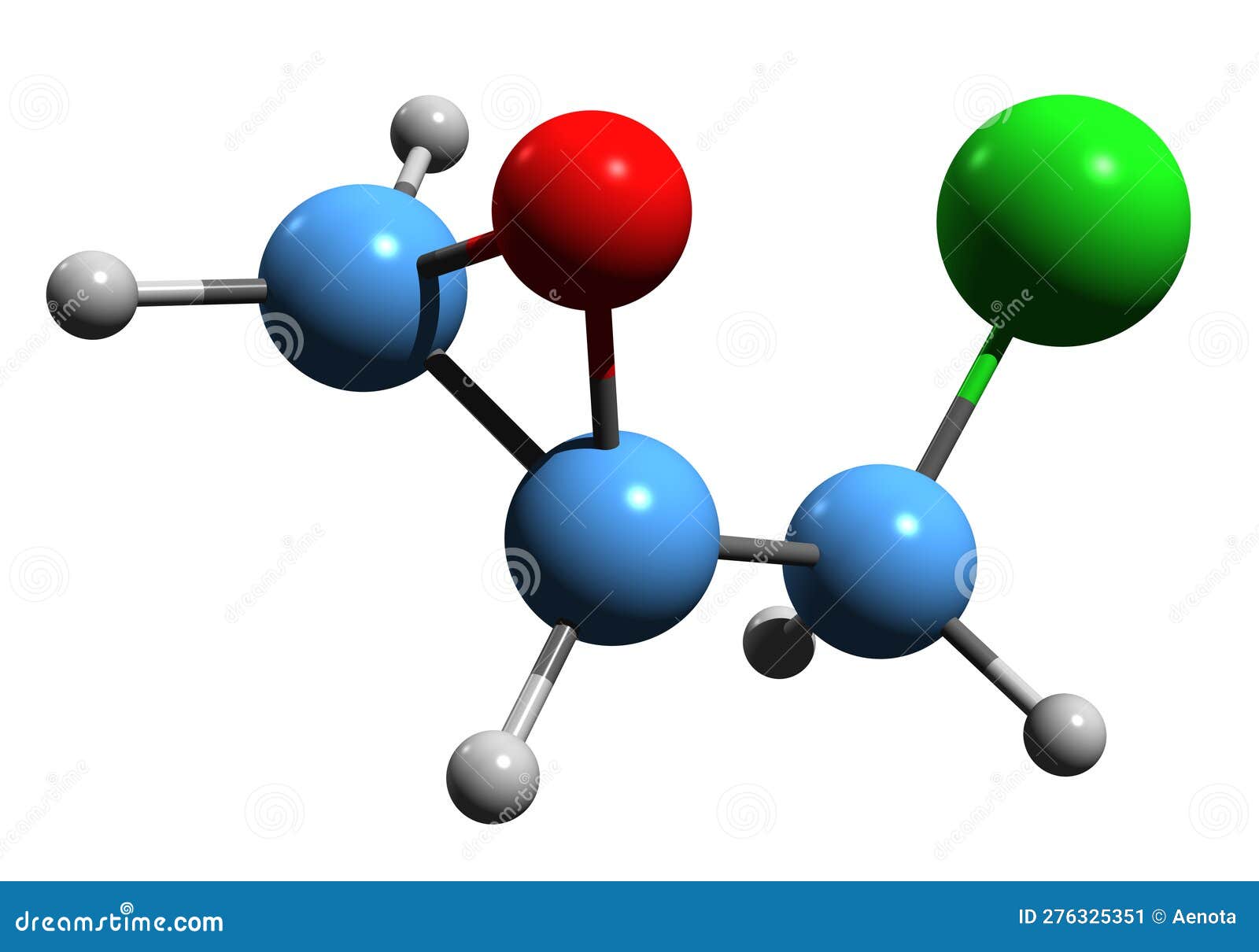 3D Image of Epichlorohydrin Skeletal Formula Stock Illustration ...