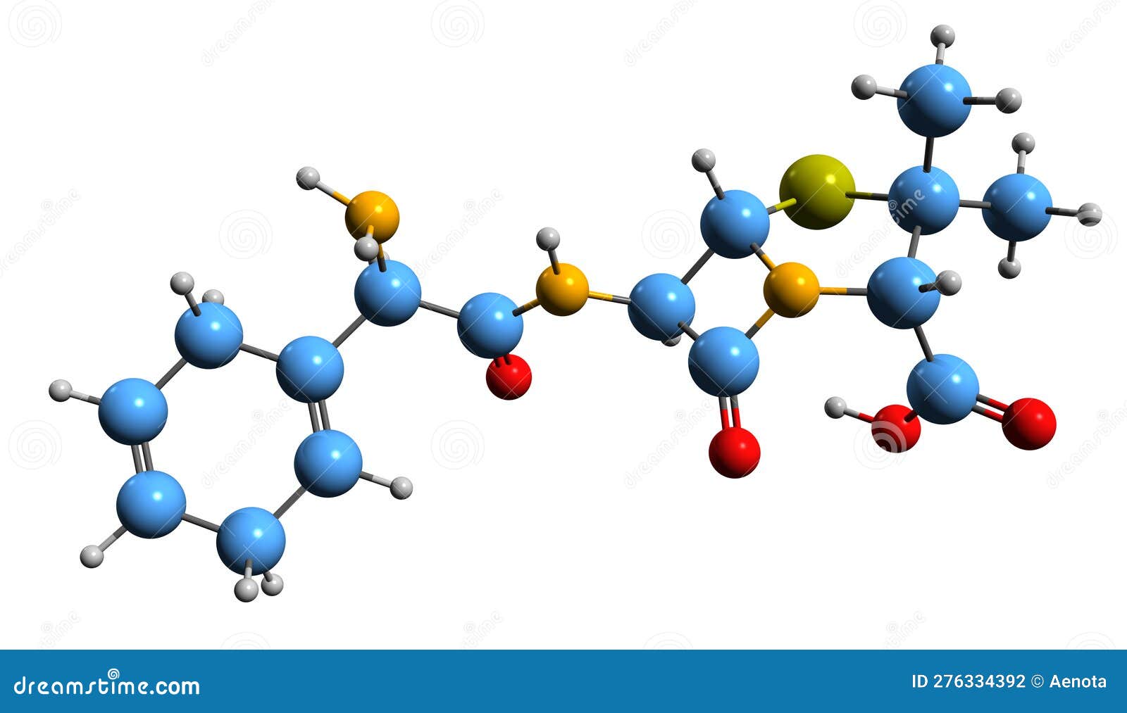 3D Image of Epicillin Skeletal Formula Stock Illustration ...