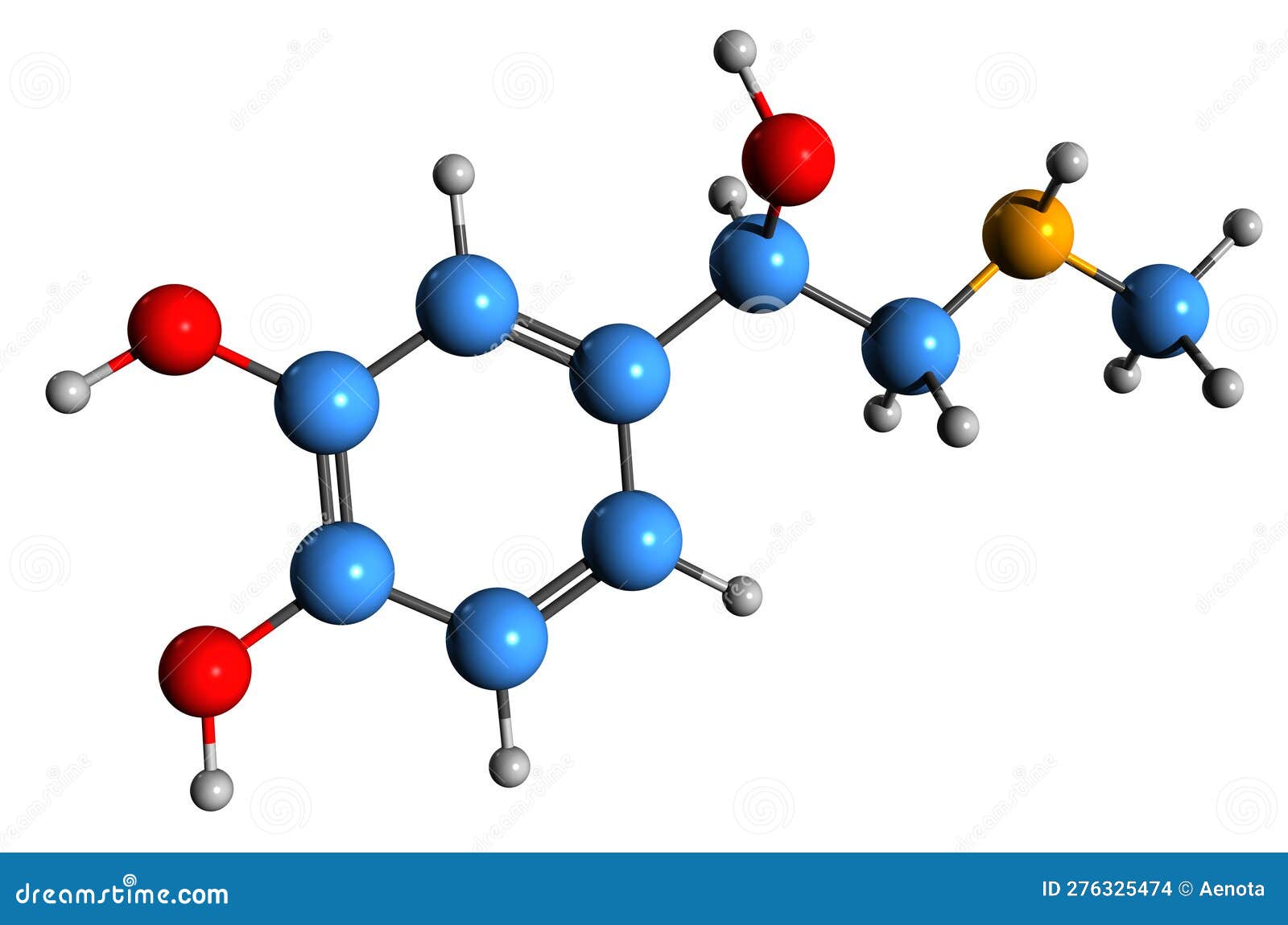 3D Image Of Adrenalin Skeletal Formula Stock Photography ...