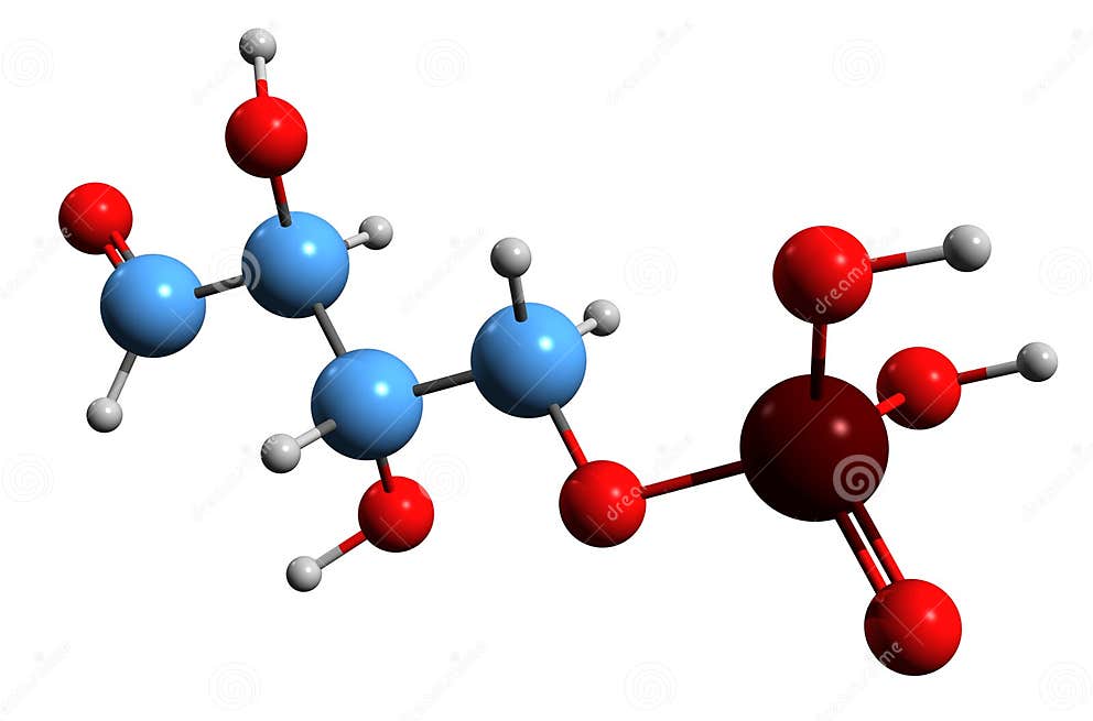 3D Image of Erythrose 4-phosphate Skeletal Formula Stock Illustration ...