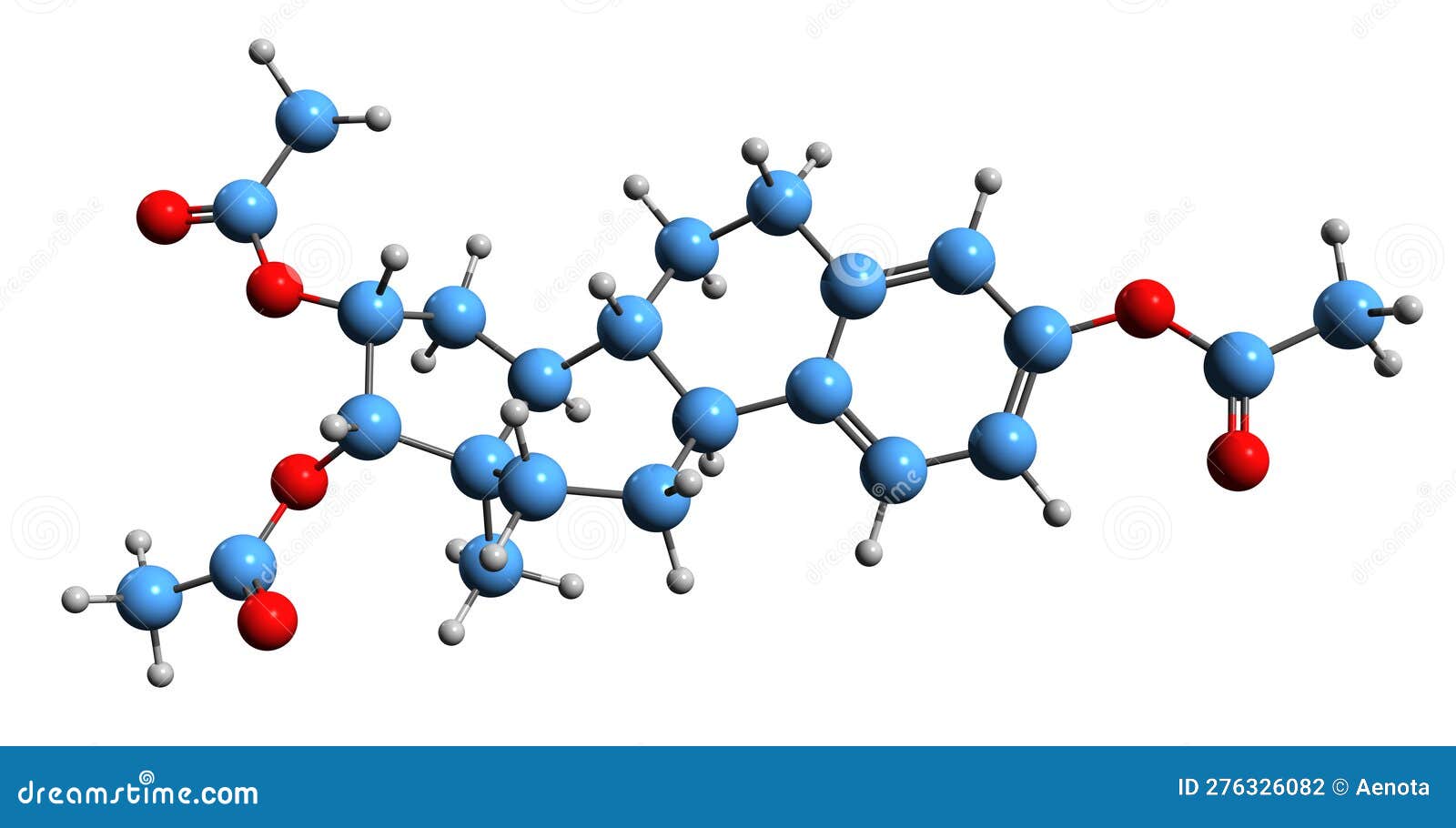 3D Image of Estriol Triacetate Skeletal Formula Stock Illustration ...