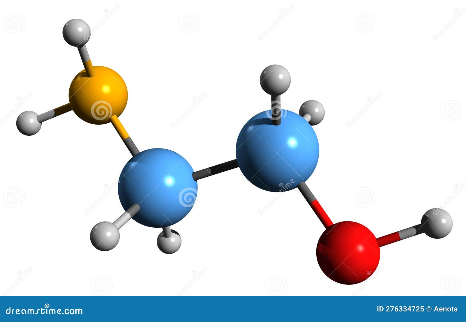 3D Image of Ethanolamine Skeletal Formula Stock Illustration ...