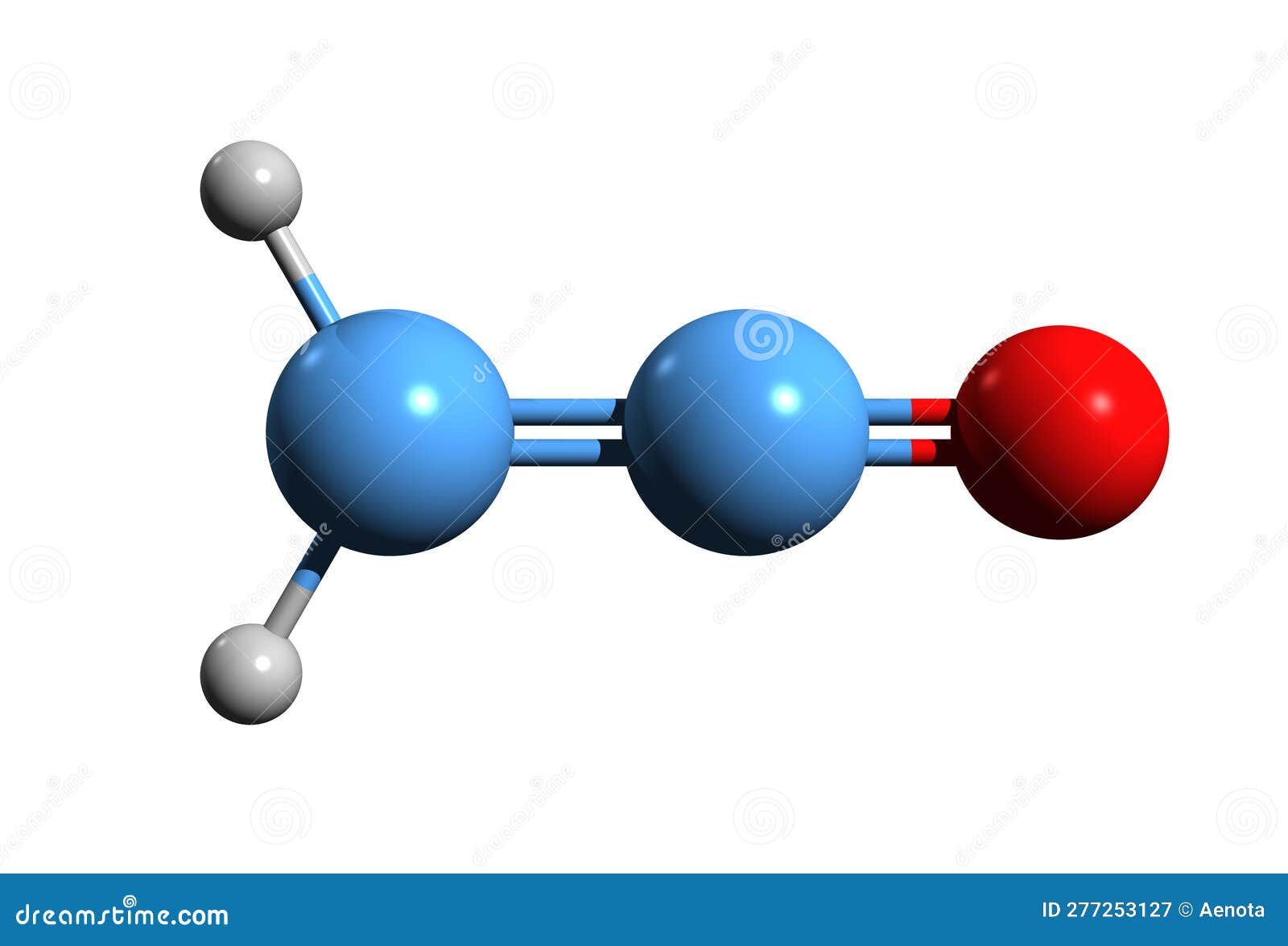 3D Image of Ethenone Skeletal Formula Stock Illustration - Illustration ...