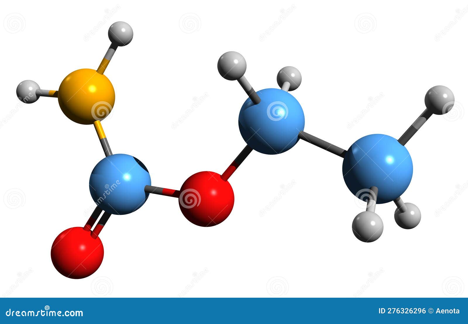 3D Image Of Ethyl Carbamate Skeletal Formula | CartoonDealer.com #276326296