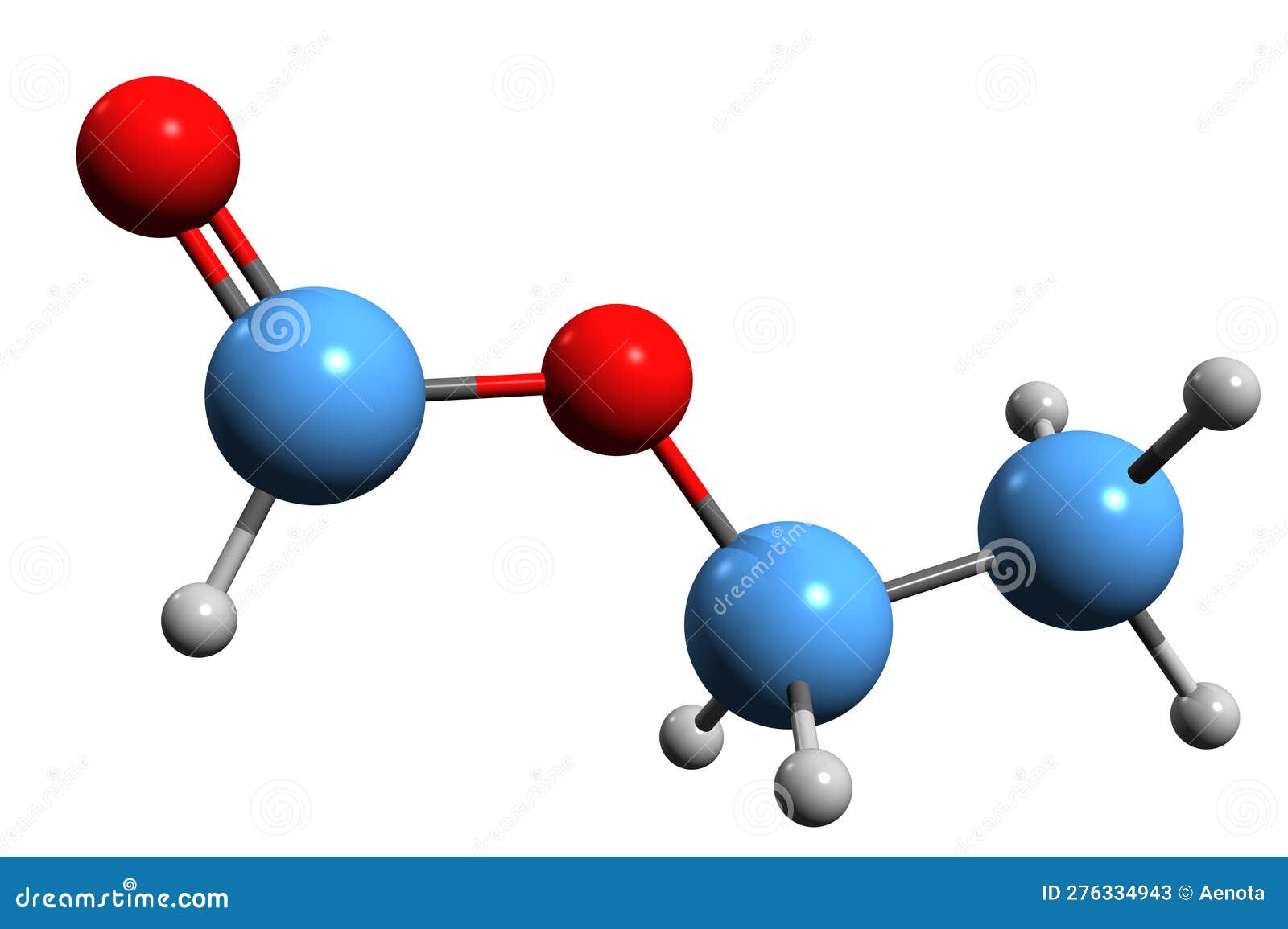 Ethyl Formate Molecule 3d, Molecular Structure, Ball And Stick Model ...