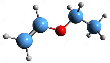 3D Image of Ethyl Vinyl Ether Skeletal Formula Stock Illustration ...