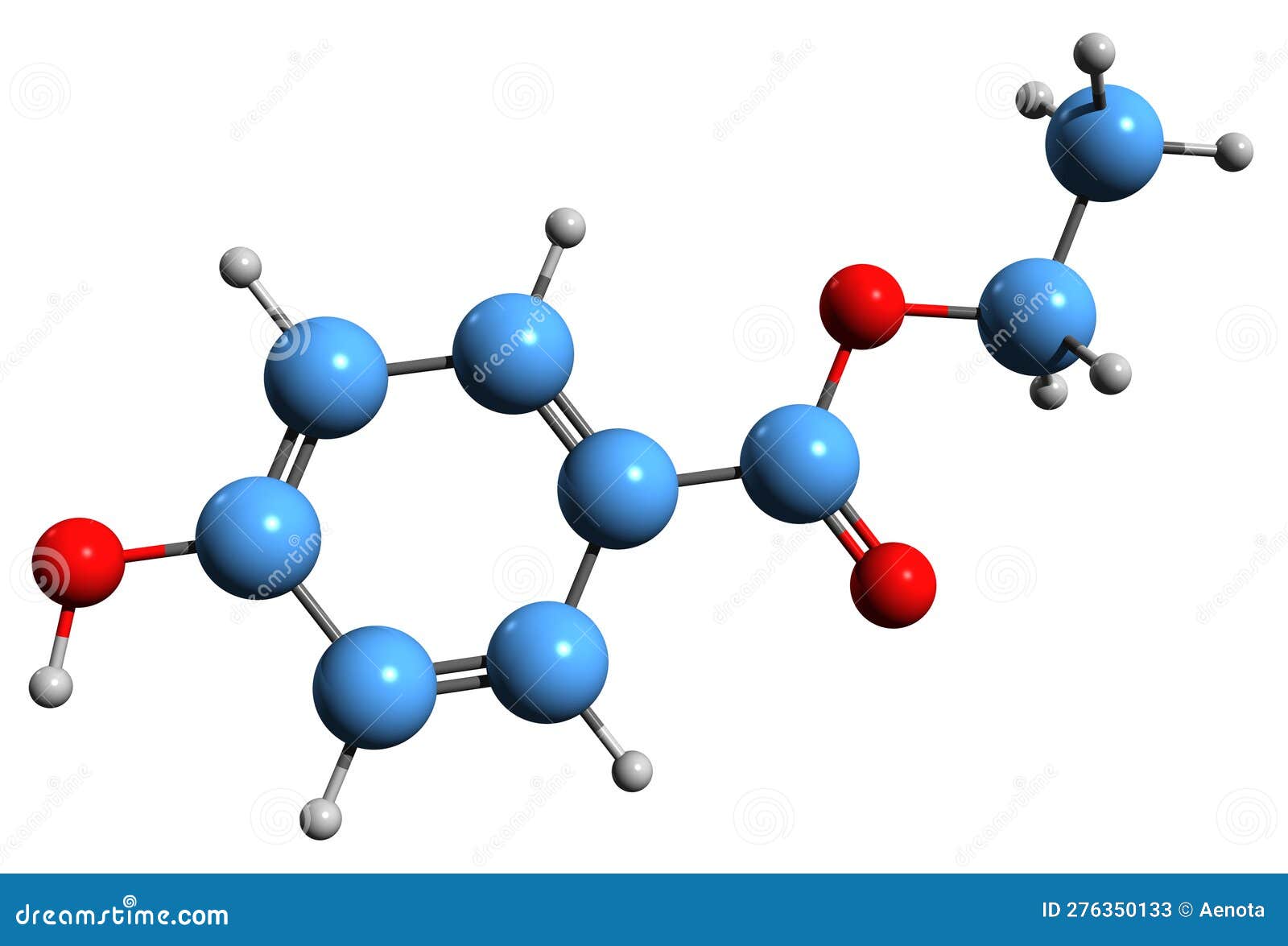3D Image of Ethylparaben Skeletal Formula Stock Illustration ...