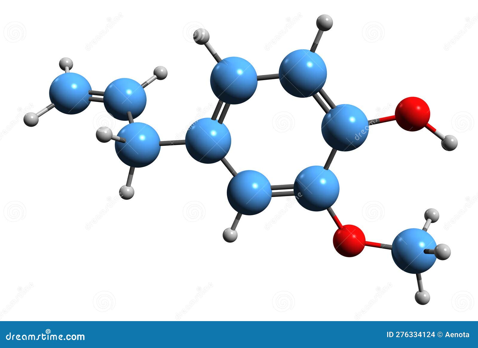 3D Image of Eugenol Skeletal Formula Stock Illustration - Illustration of allyl, ether: 276334124