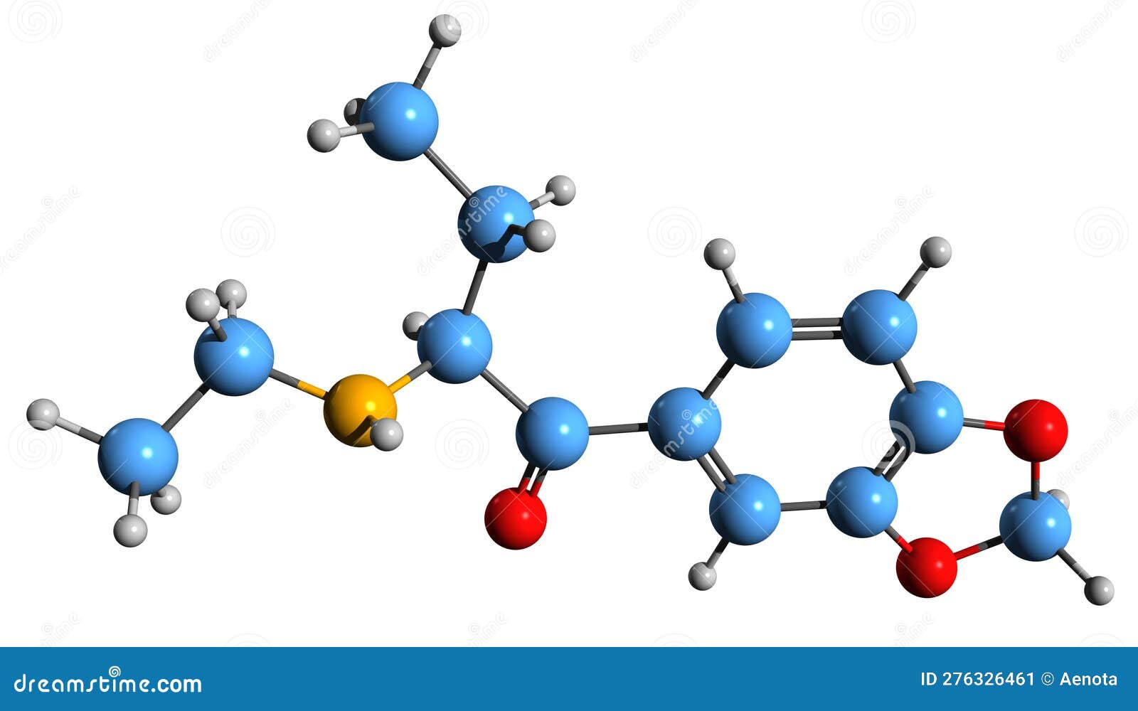 3D Image of Eutylone Skeletal Formula Stock Illustration - Illustration ...