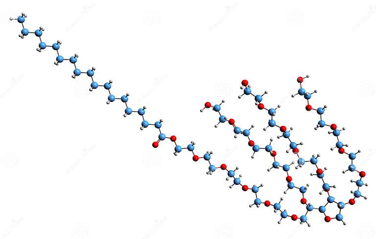 3D Image of Example of Polysorbate 60 Skeletal Formula Stock ...